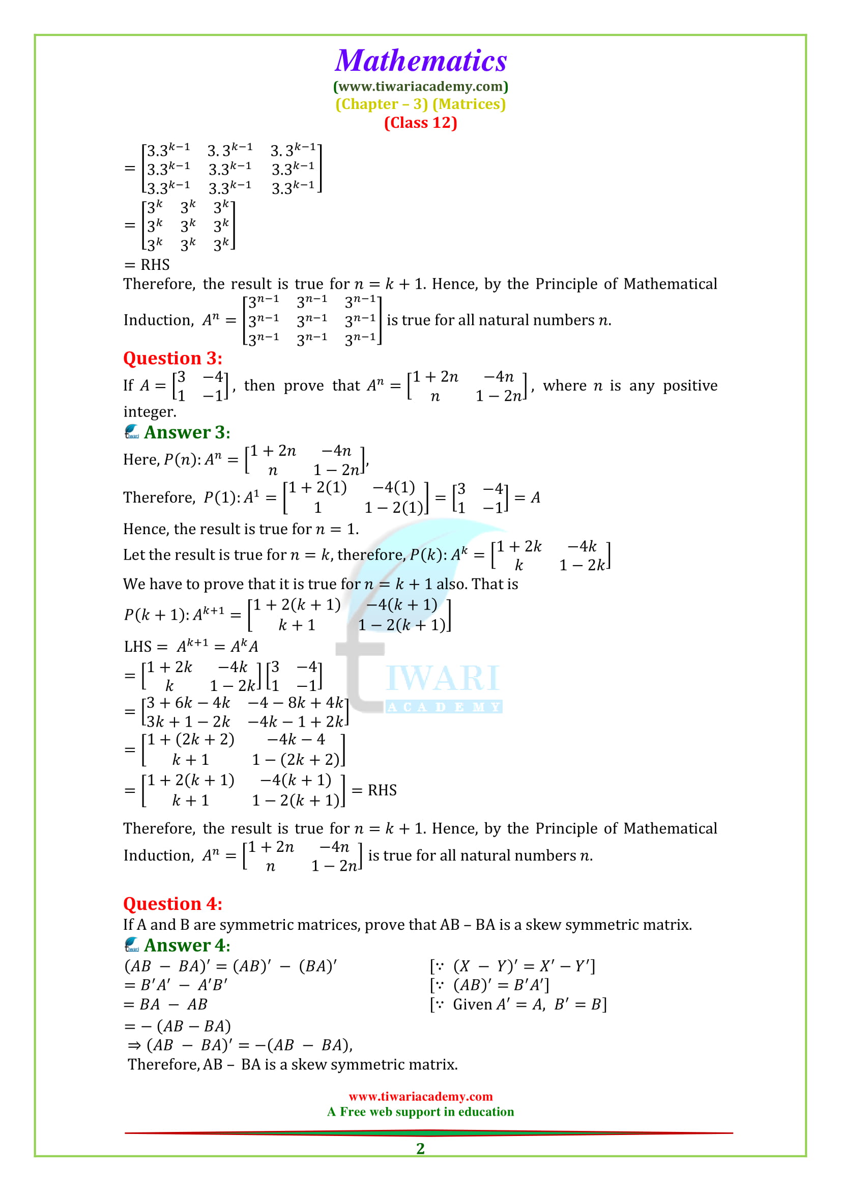 NCERT Solutions for Class 12 Maths Chapter 3 Miscellaneous Exercise 3