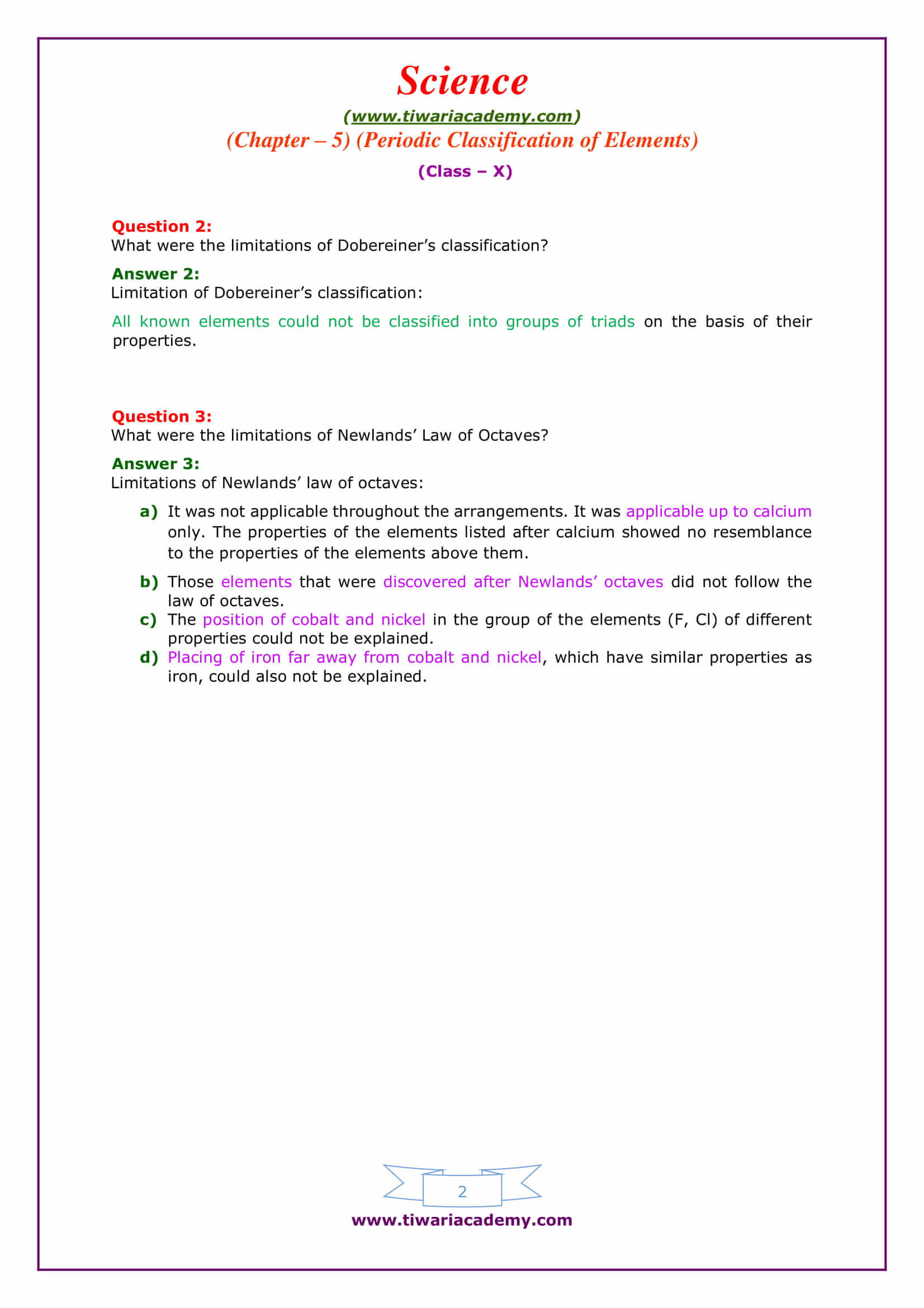NCERT Solutions for Class 10 Science Chapter 5 in PDF for 2022-23.
