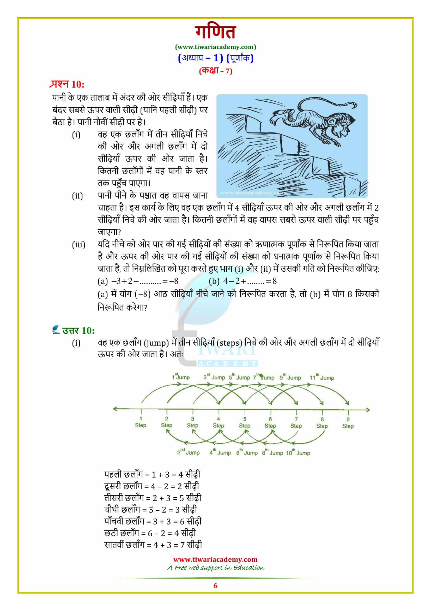 NCERT Solutions for Class 7 Maths Chapter 1 Integers for 2022-2023.