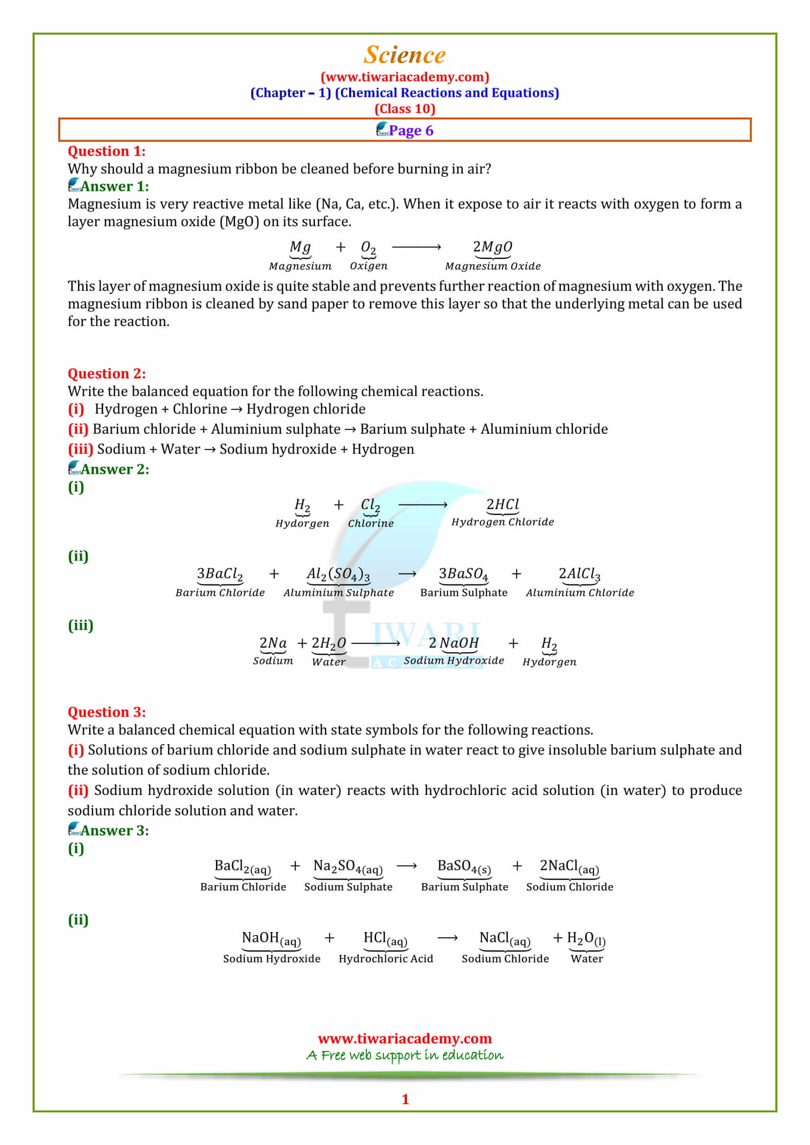 NCERT Solutions for Class 10 Science Chapter 1 in PDF for 2022-2023.