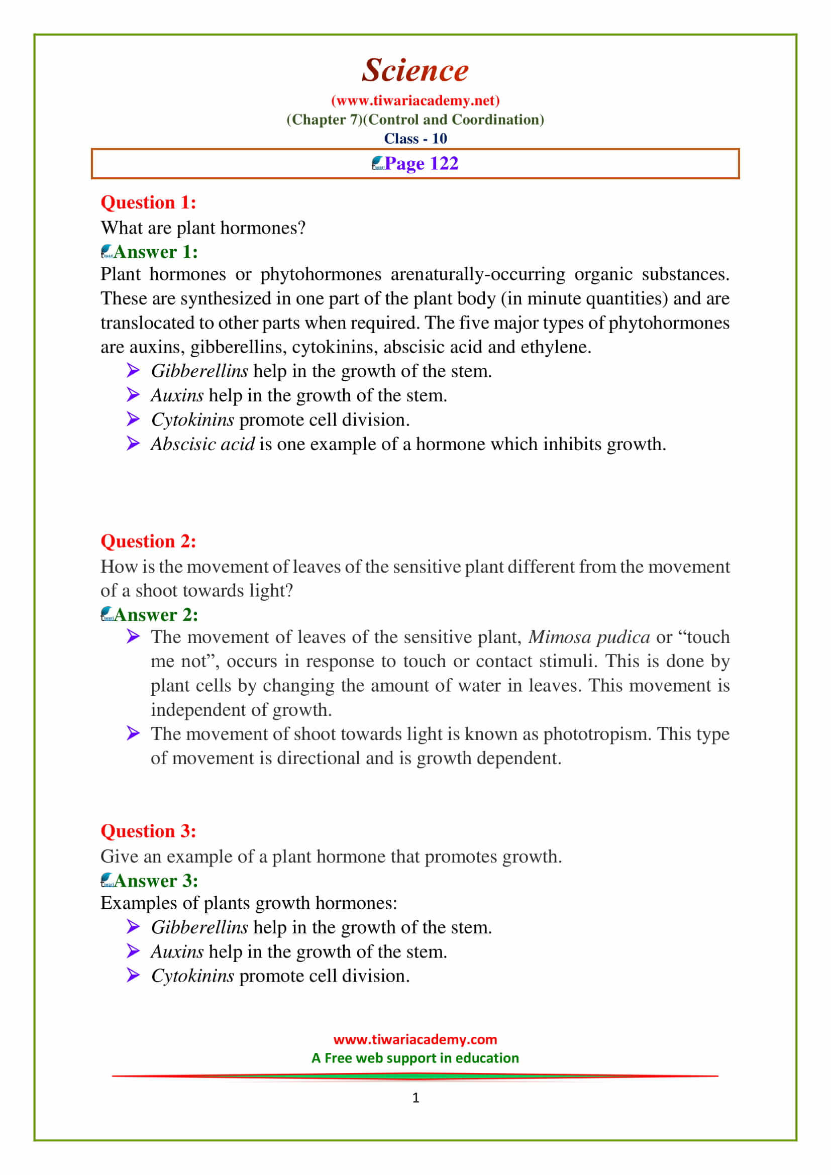 NCERT Solutions for Class 10 Science Chapter 7 updated for 2022-23 PDF