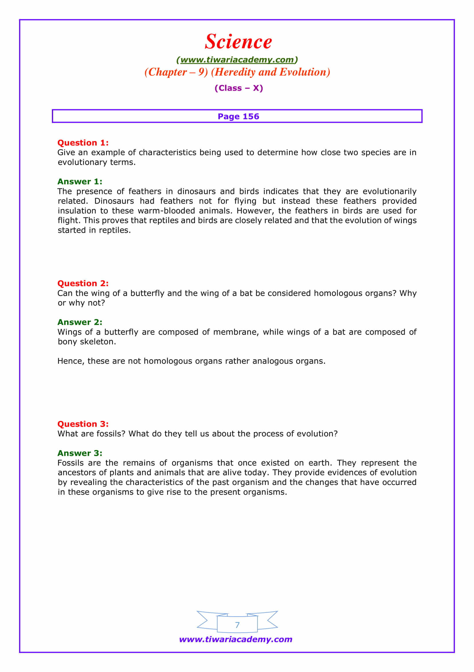 Ncert Solutions For Class 10 Science Chapter 9 Heredity And Evolution