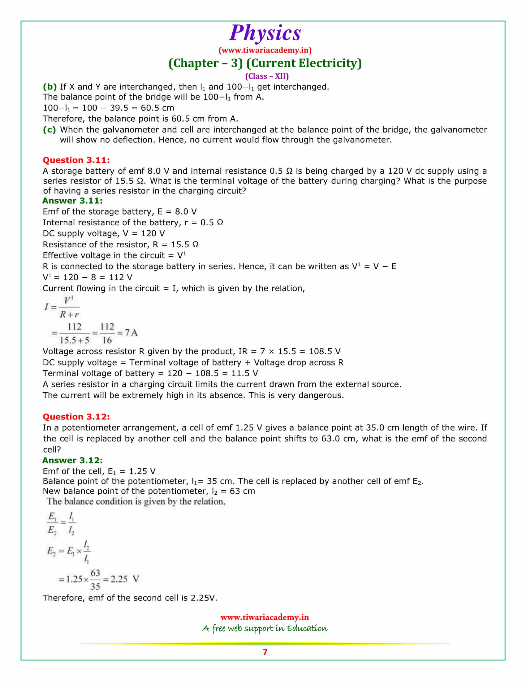 NCERT Solutions for Class 12 Physics Chapter 3 in Hindi English Medium