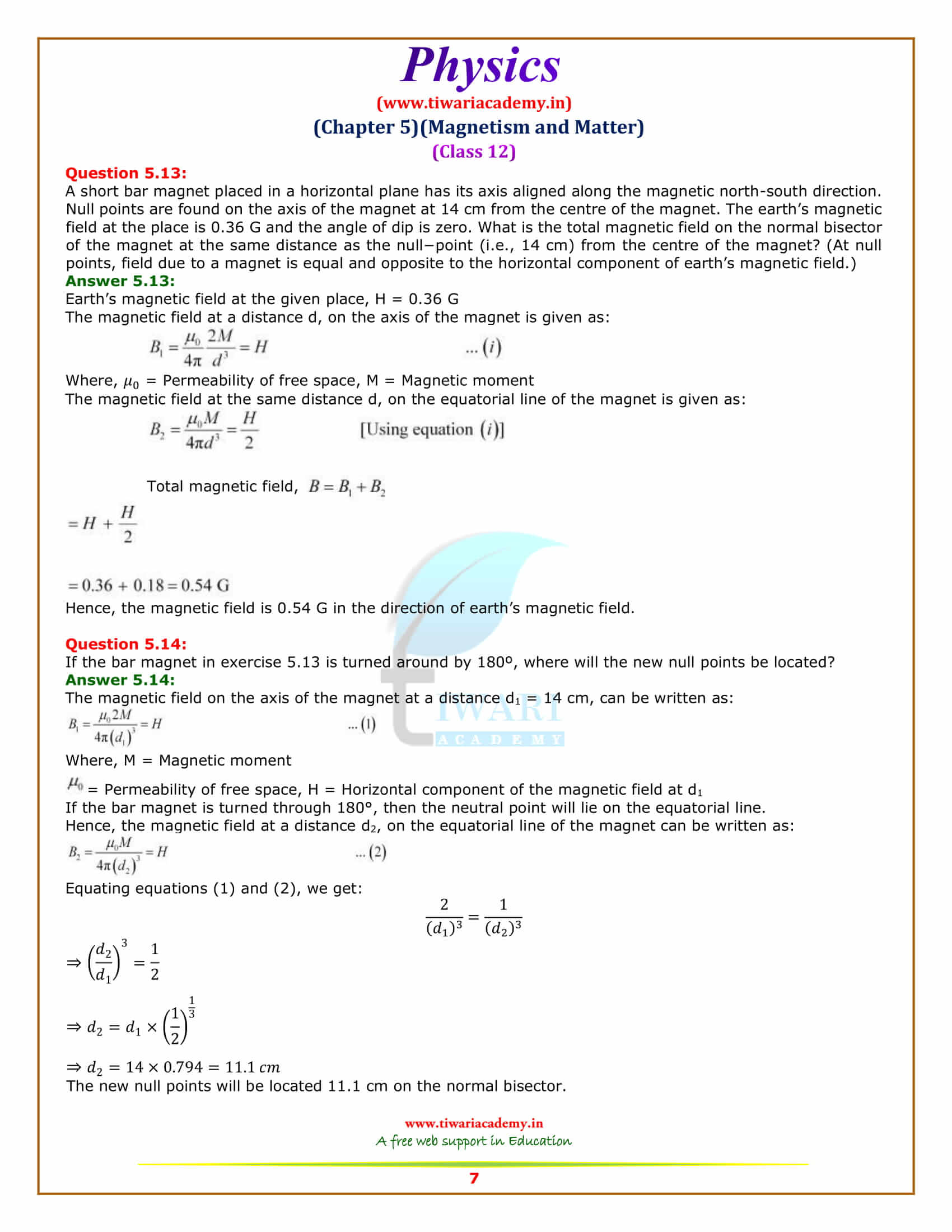 NCERT Solutions for Class 12 Physics Chapter 5 in Hindi and English.