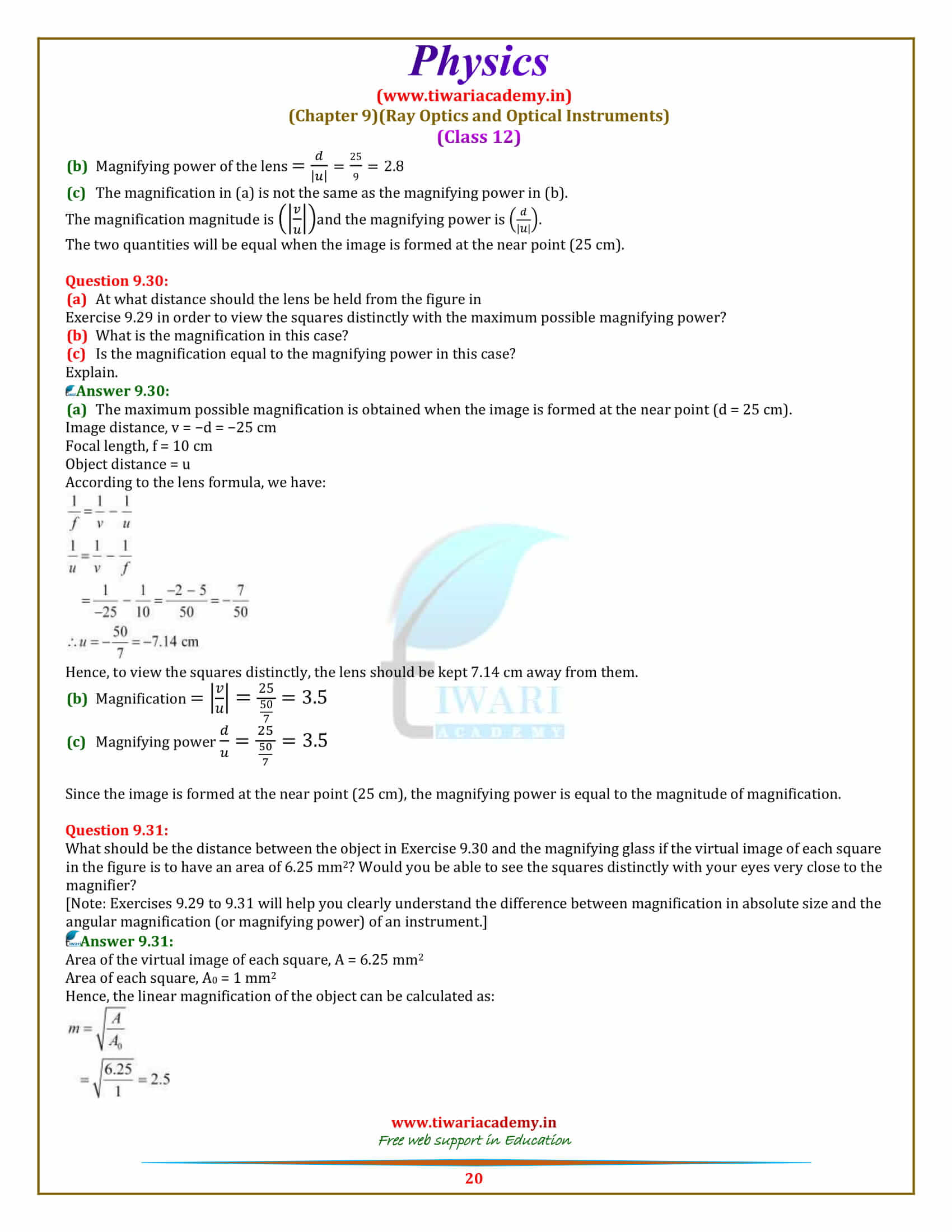 NCERT Solutions for Class 12 Physics Chapter 9 in Hindi and English.