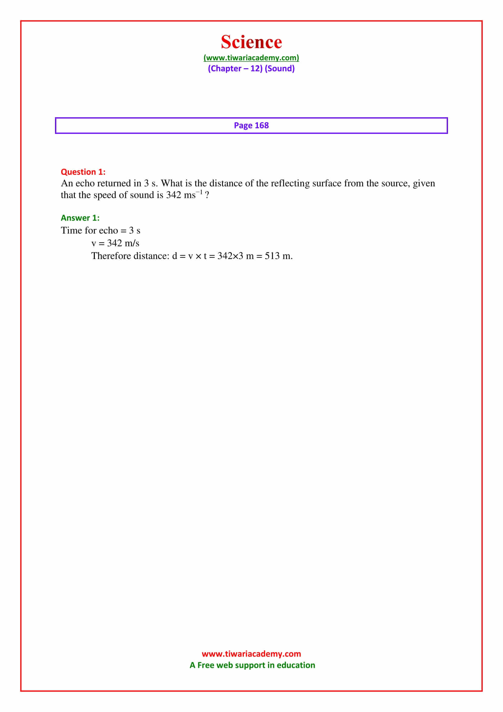 NCERT Solutions for Class 9 Science Chapter 12 Sound in PDF 2022-23.