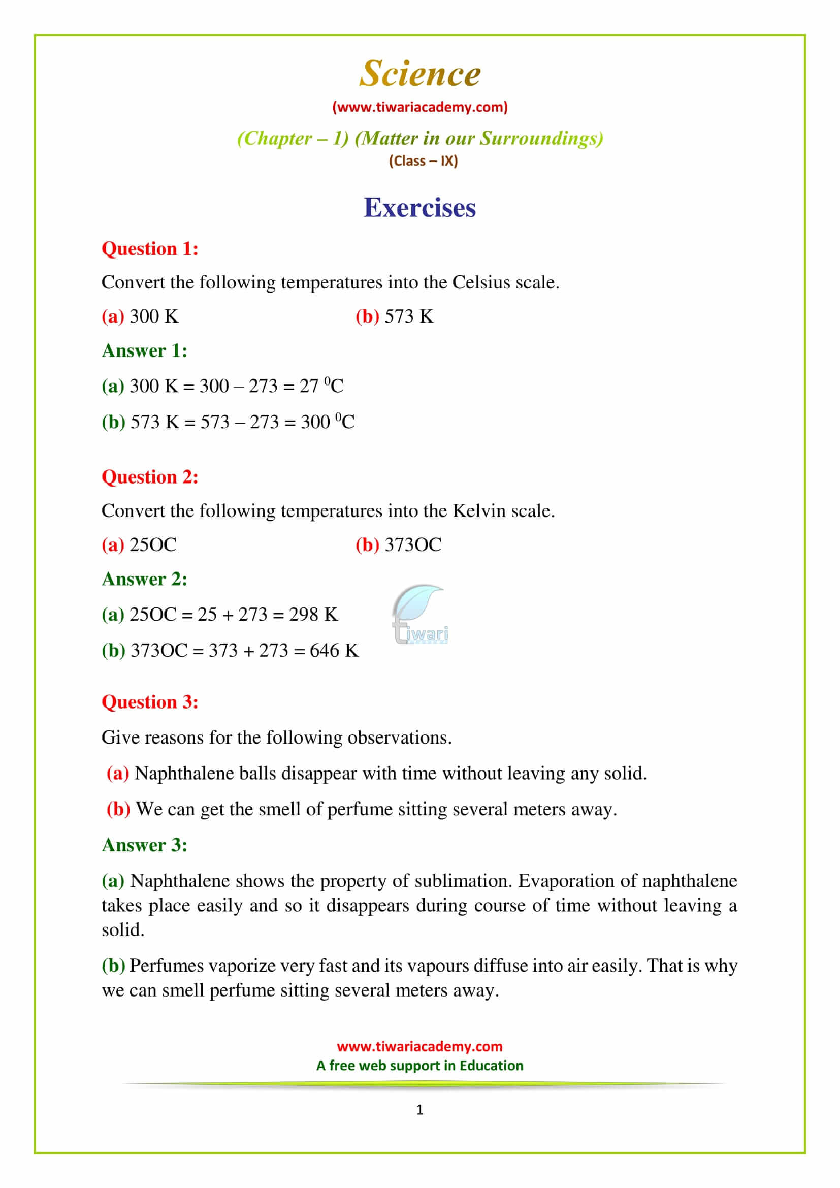 NCERT Solutions for Class 9 Science Chapter 1 in PDF for 2022-23.