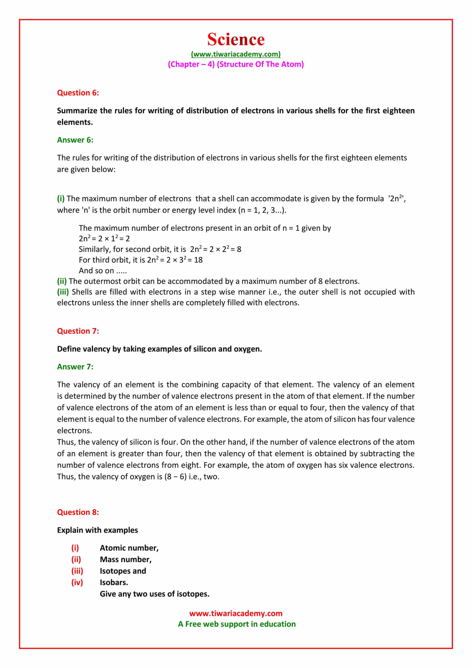 NCERT Solutions for Class 9 Science Chapter 4 Structure of the Atom