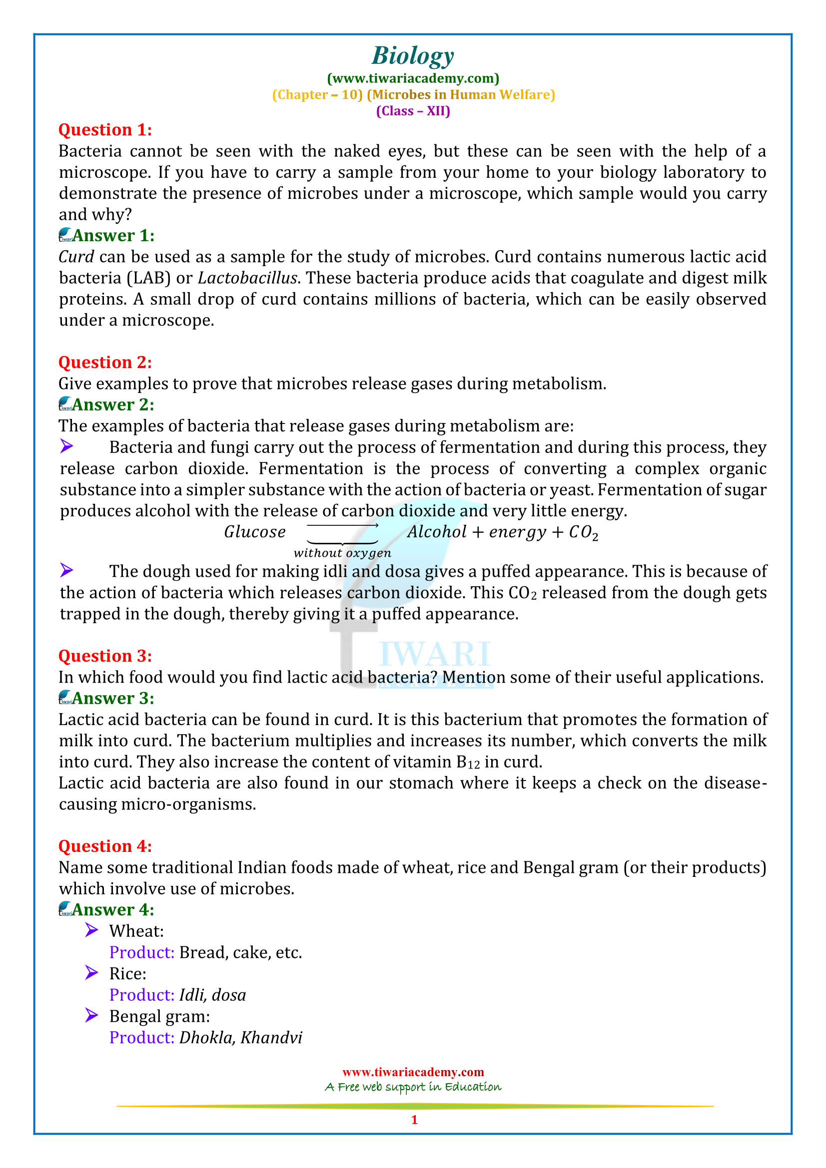 NCERT Solutions for Class 12 Biology Chapter 10 in PDF for 2022-23