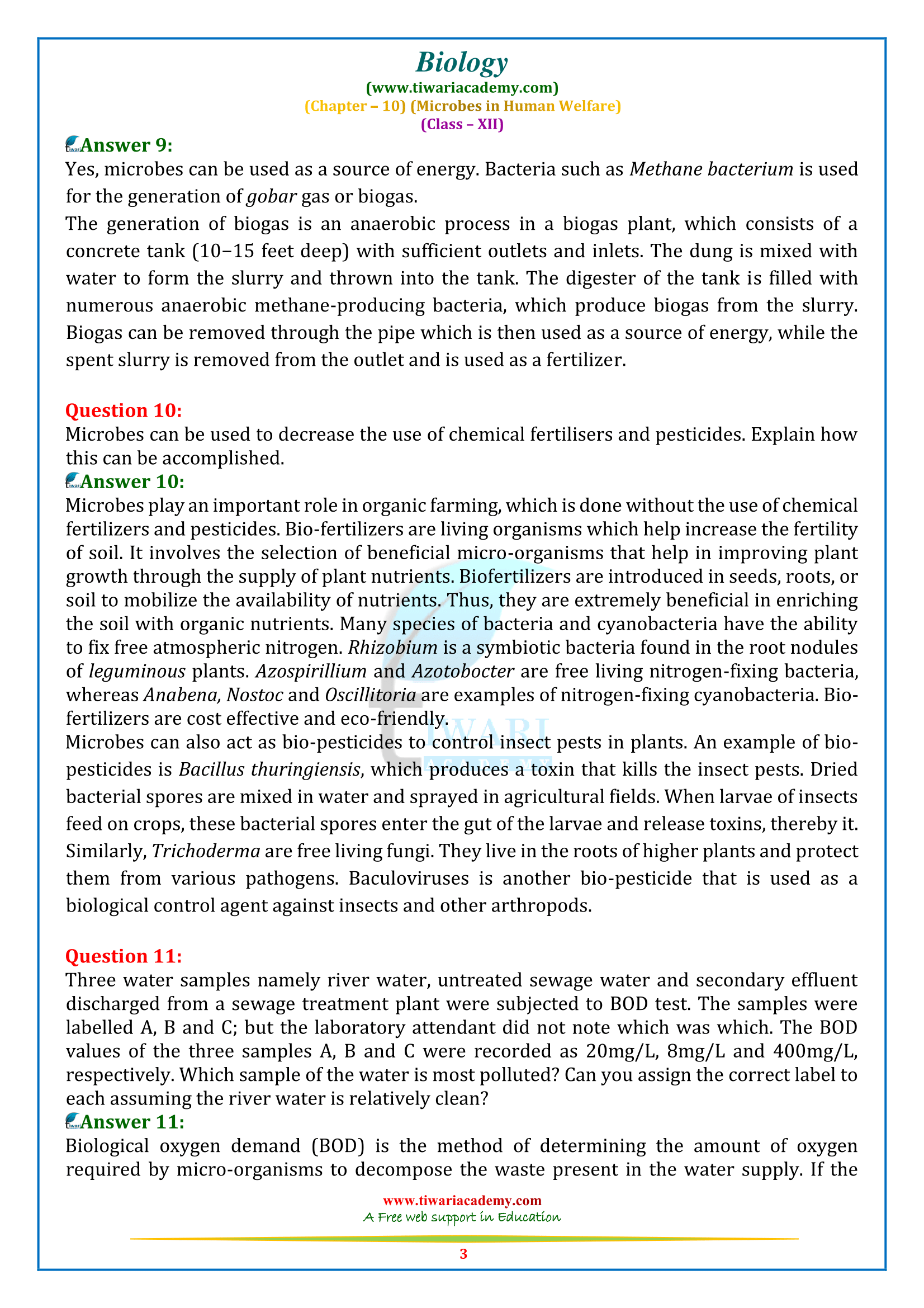 NCERT Solutions for Class 12 Biology Chapter 10 in PDF for 2022-23