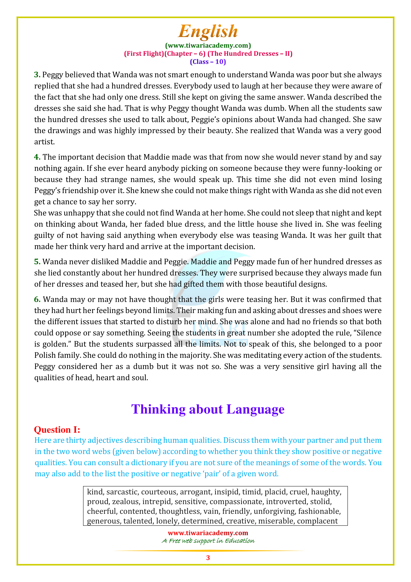 NCERT Solutions For Class 10 English First Flight Chapter 6 In PDF ncert-solutions-for-class-10-english-first-flight-chapter-6-in-pdf
