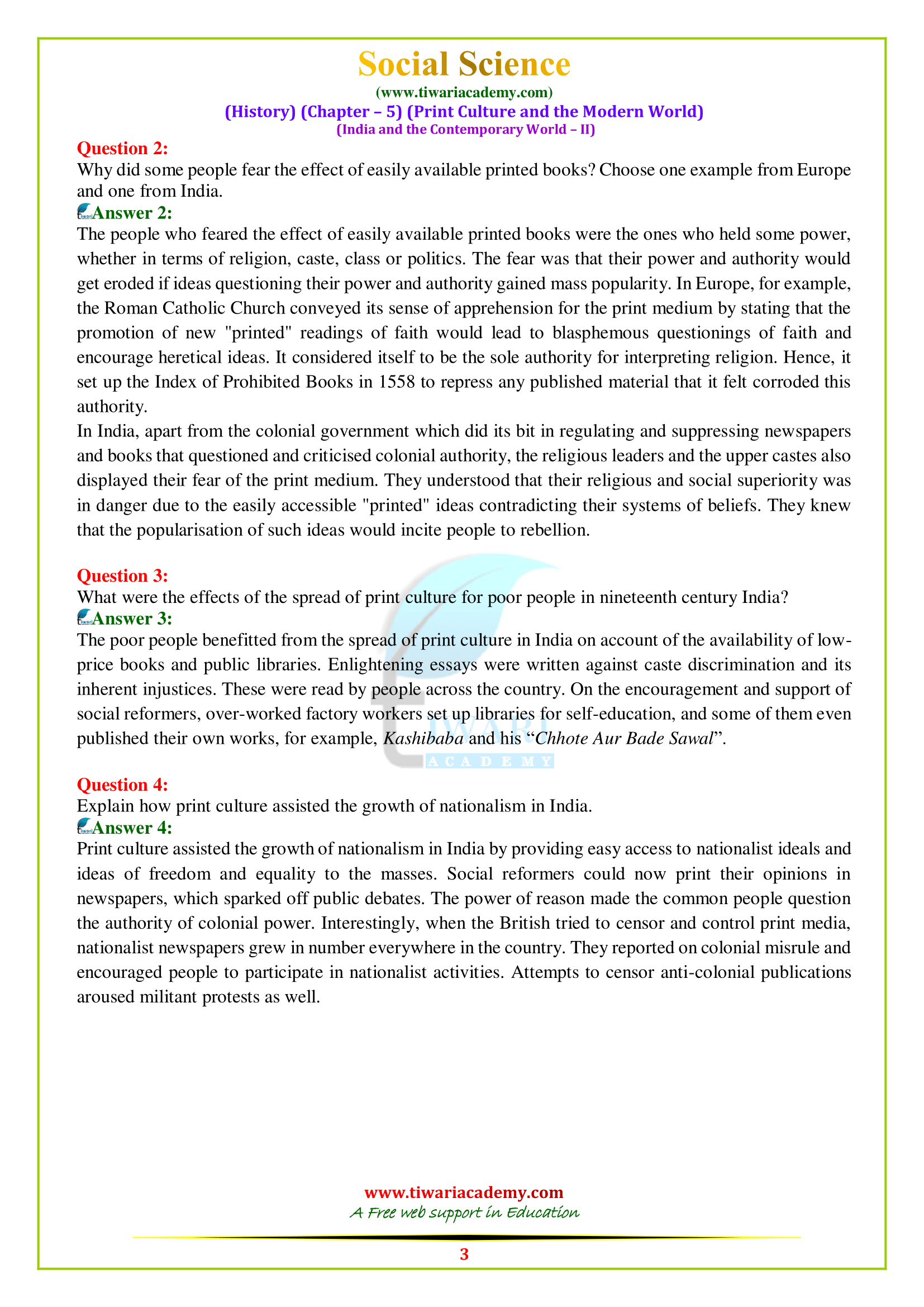 NCERT Solutions for Class 10 History Chapter 5 in PDF form for 2023-24