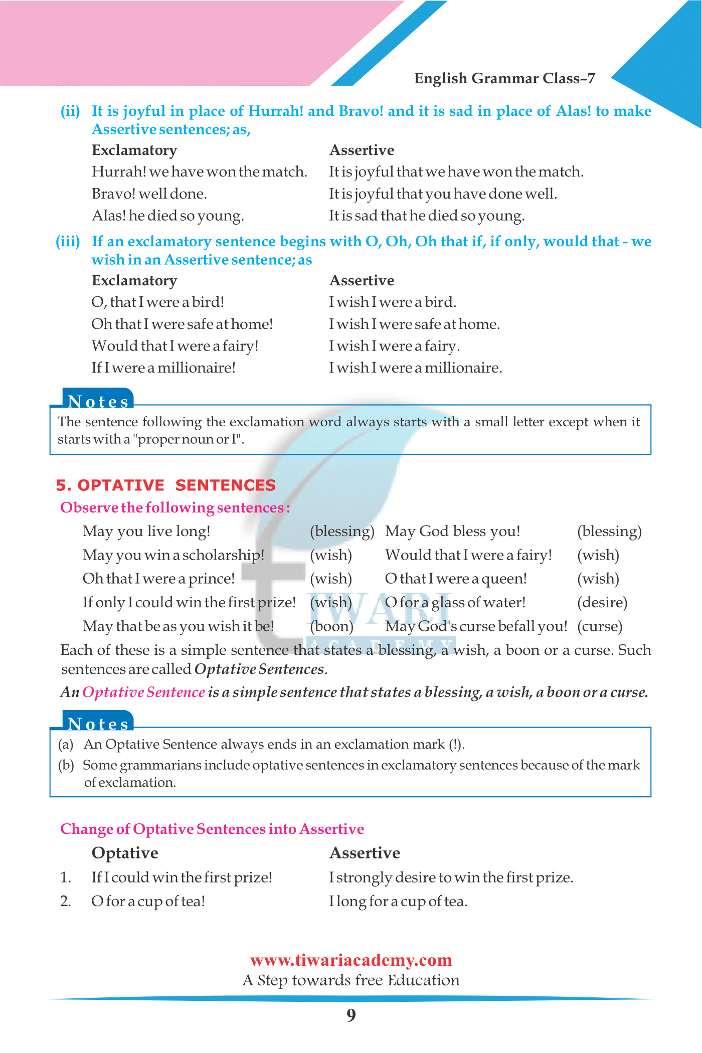 Class 7 English Grammar Chapter 1 The Sentence updated for 2022-2023.