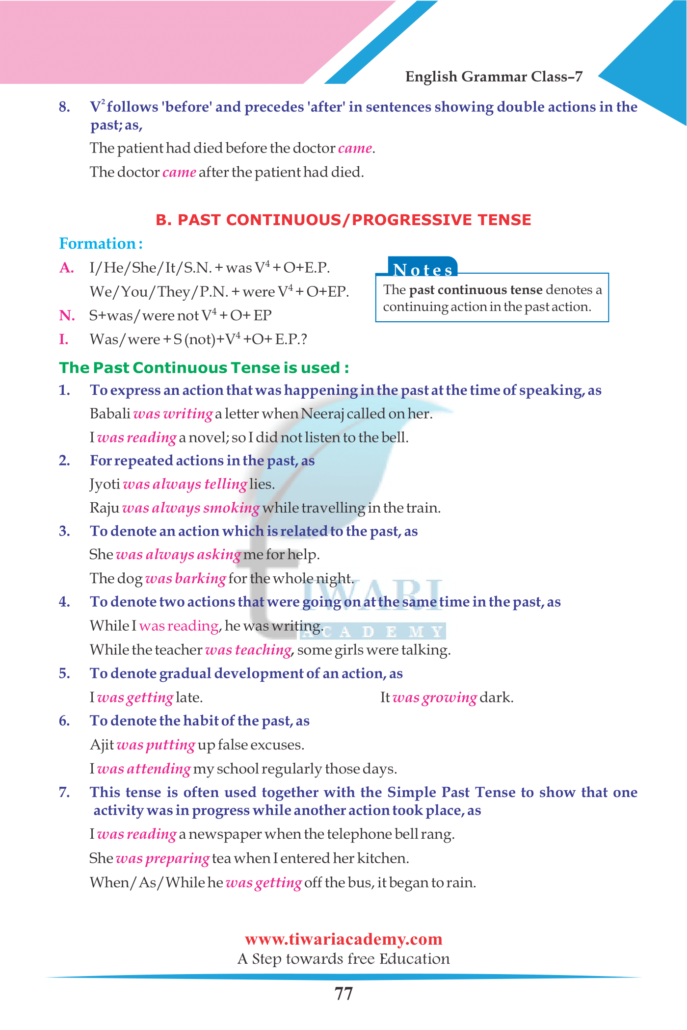 Class 7 English Grammar Chapter 11 The Tense or Tenses for 2022-2023.