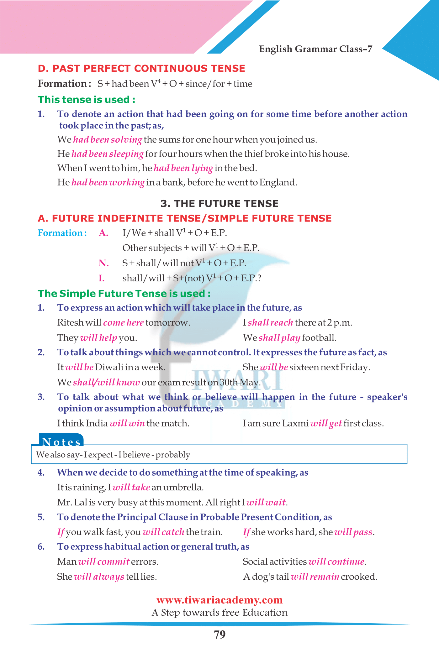 Class 7 English Grammar Chapter 11 The Tense or Tenses for 2022-2023.
