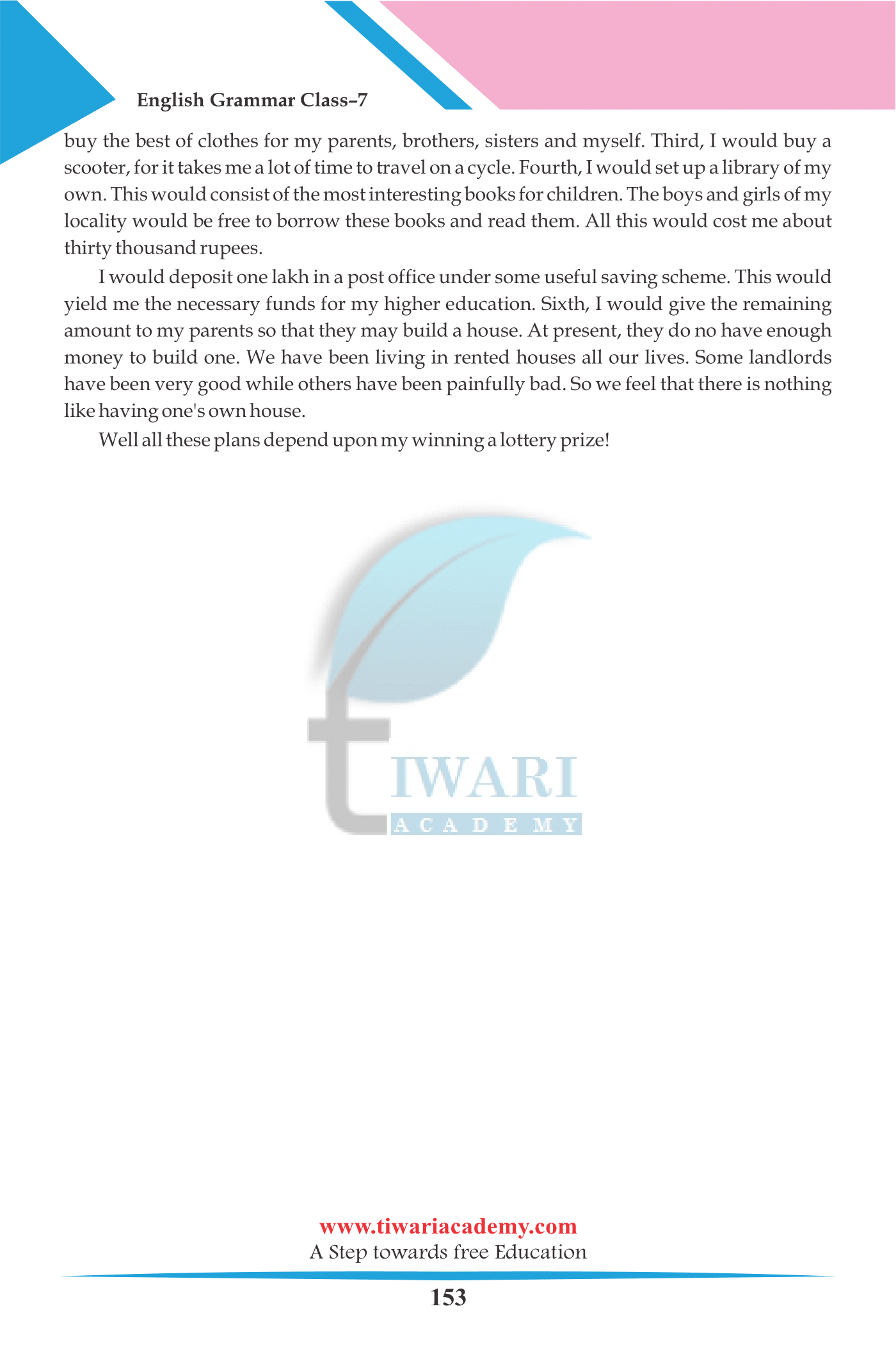 Class 7 English Grammar Chapter 28 Essay Writing. it is an art.