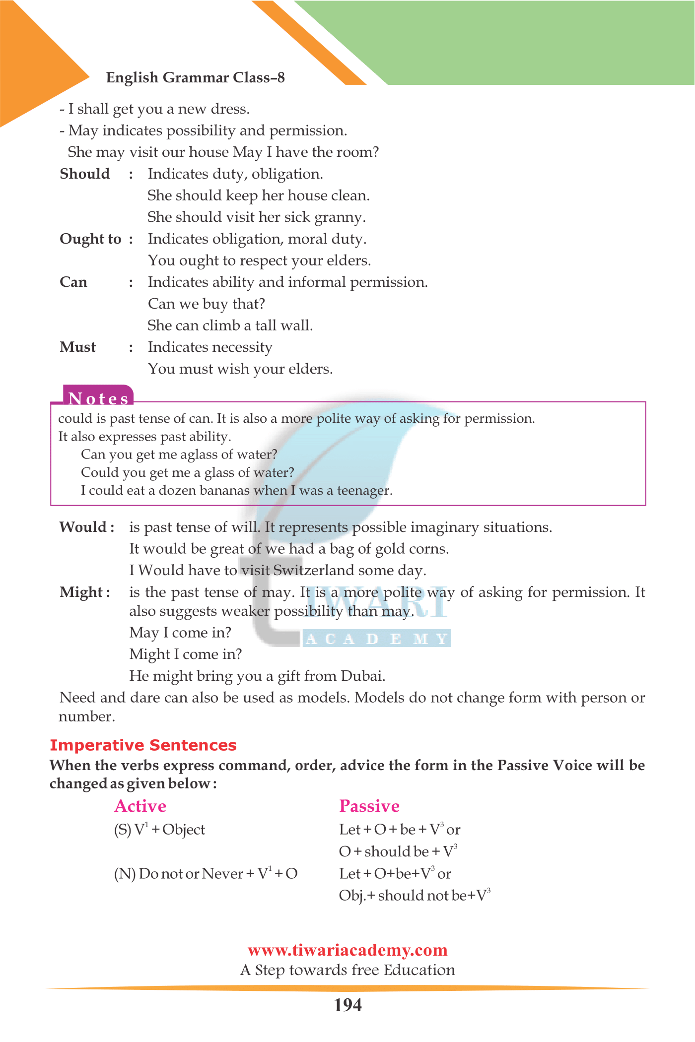 Class 8 English Grammar Chapter 15 Active and Passive Voice for CBSE.