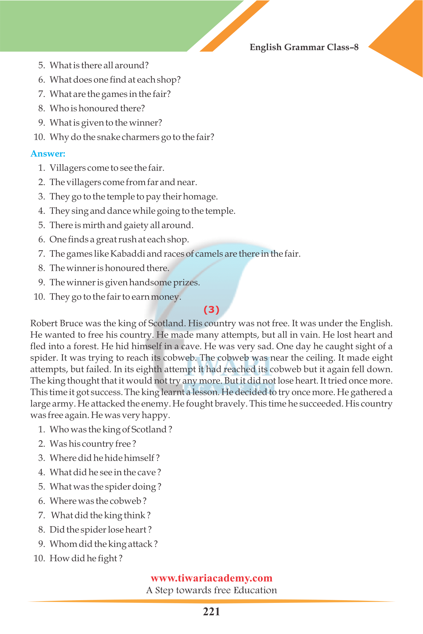 Class 8 English Grammar Chapter 17 Comprehension (Unseen Passage)