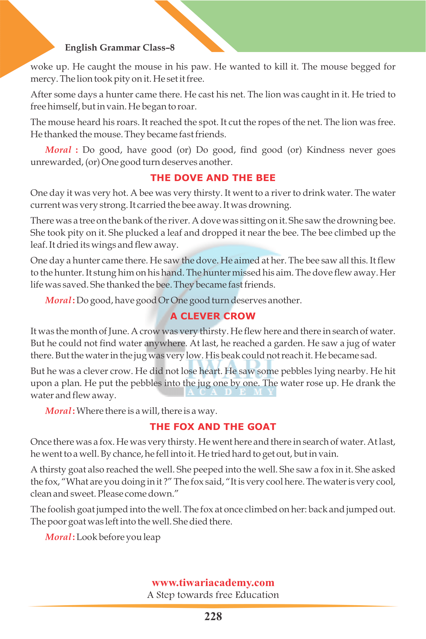 Class 8 English Grammar Chapter 18 Story Writing for CBSE 2022-2023.