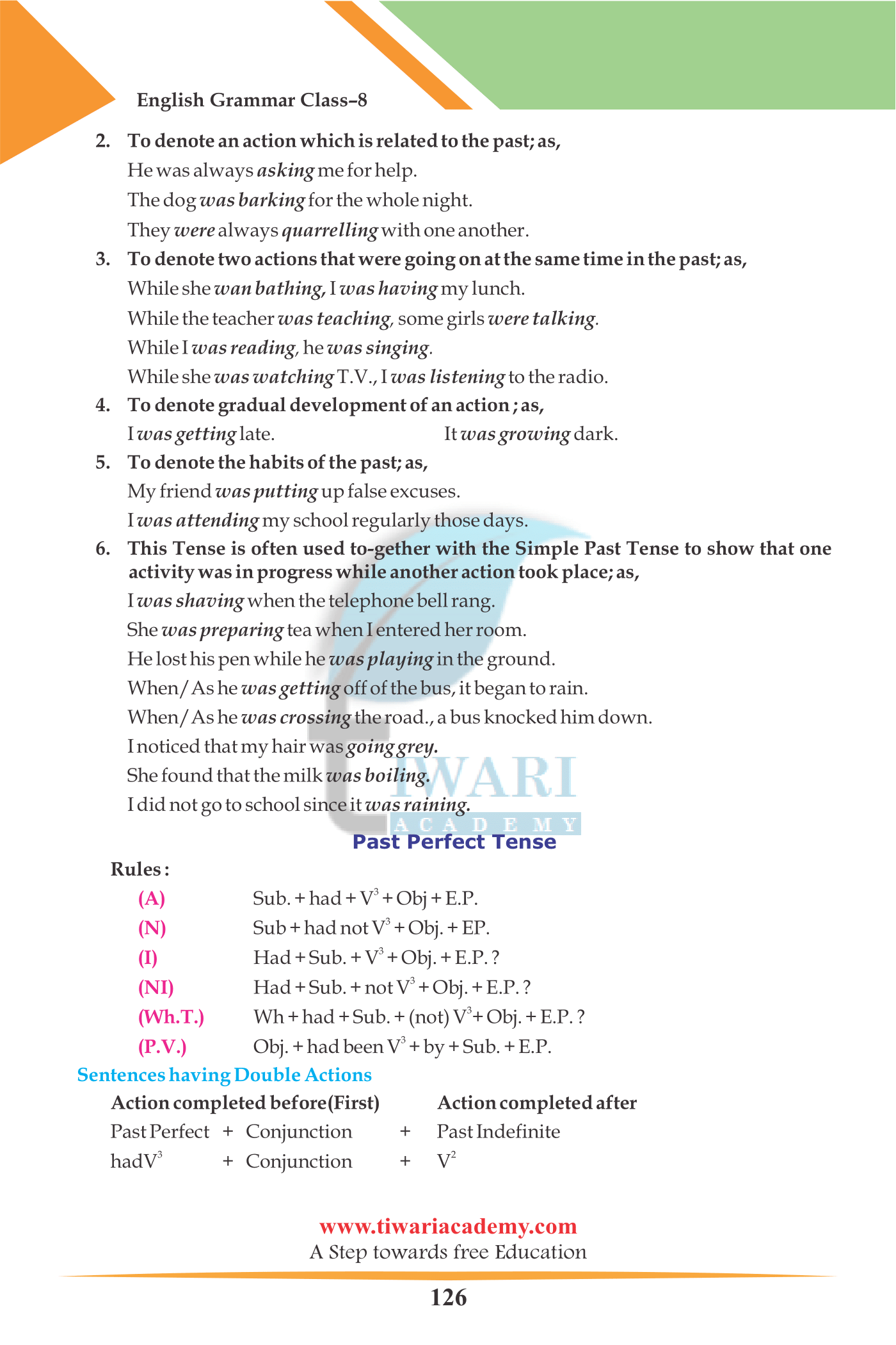 Class 8 English Grammar Chapter 9 The Tense for CBSE 2022-2023.