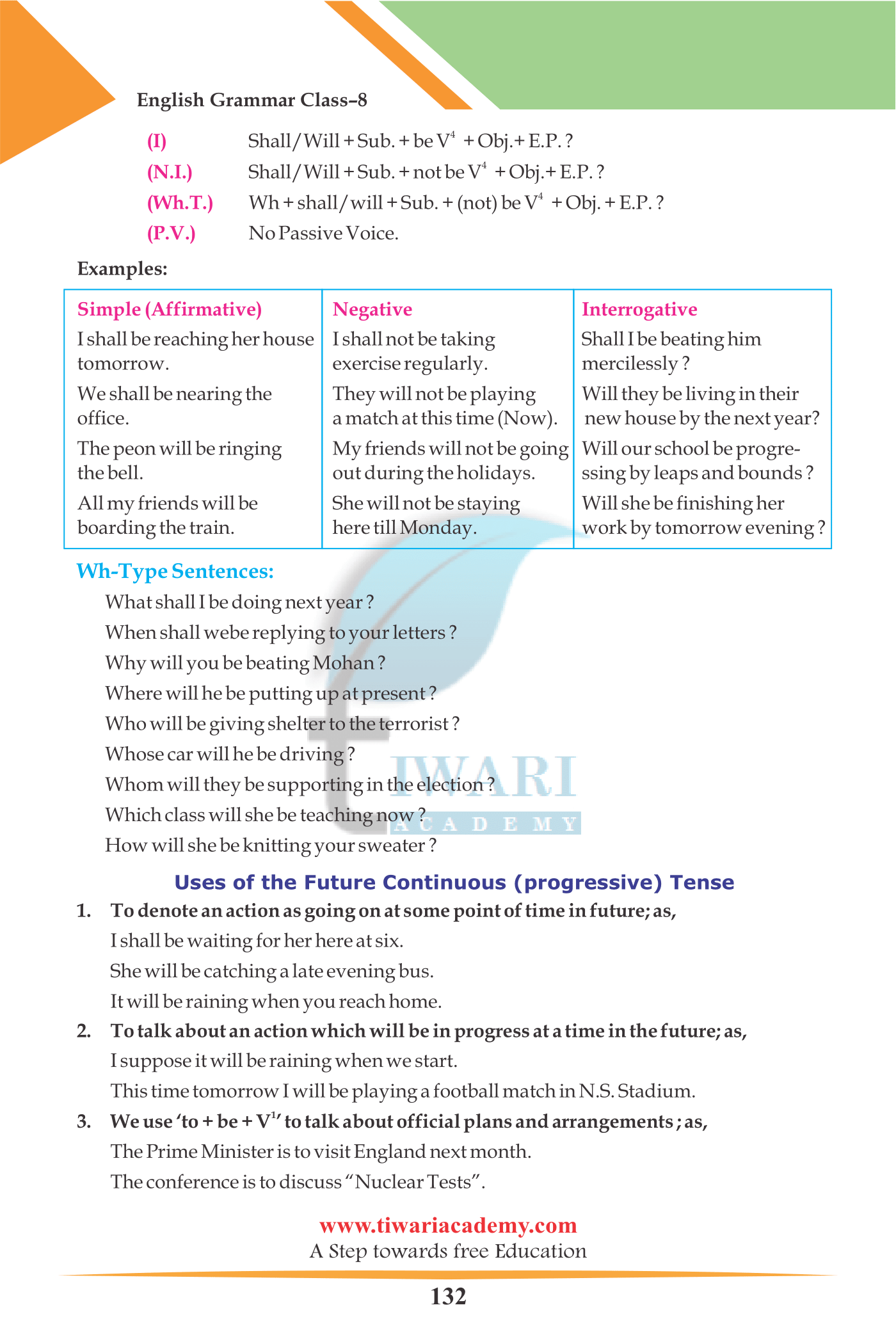 Class 8 English Grammar Chapter 9 The Tense for CBSE 2022-2023.