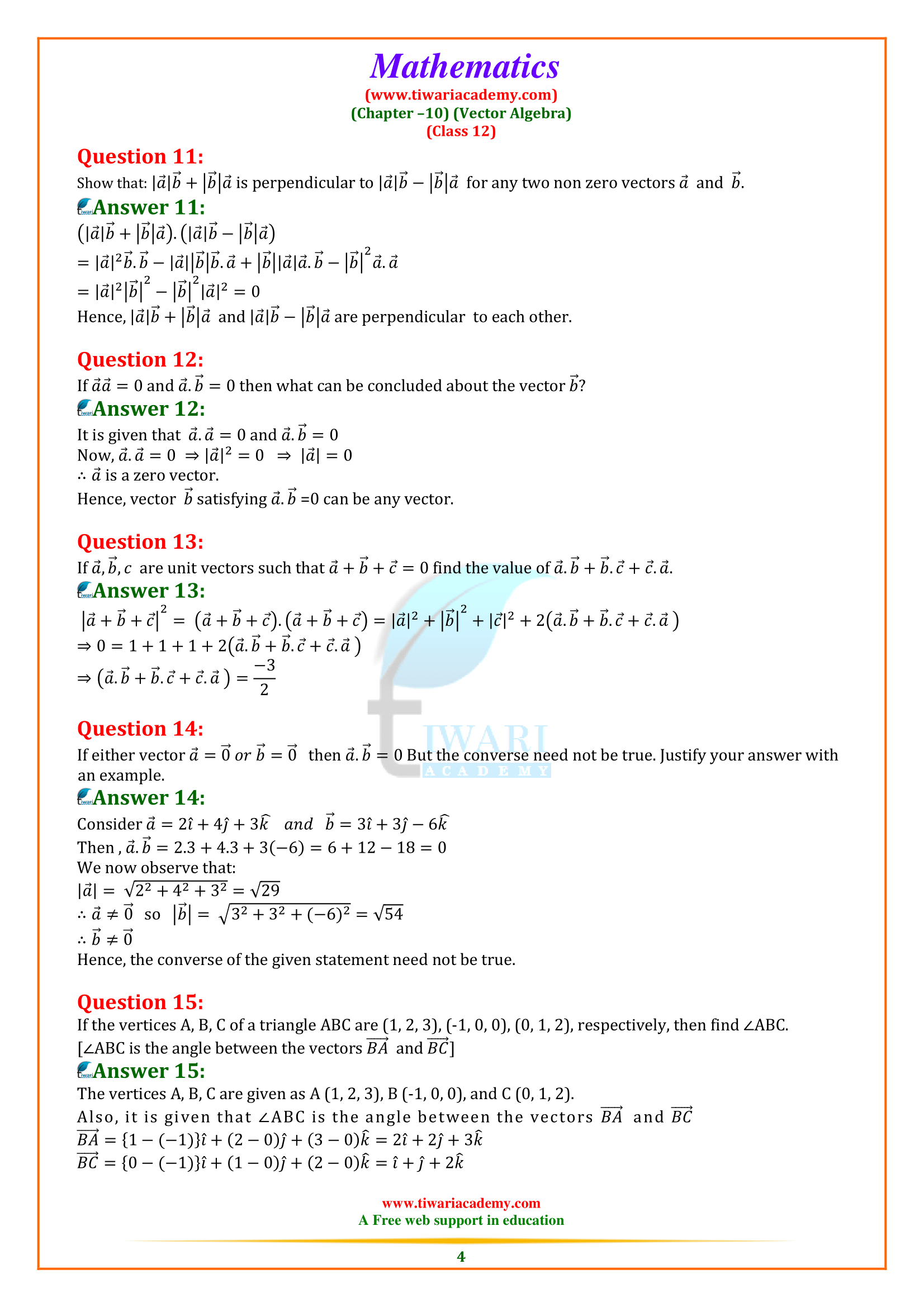 NCERT Solutions for Class 12 Maths Exercise 10.3 in Hindi and English.