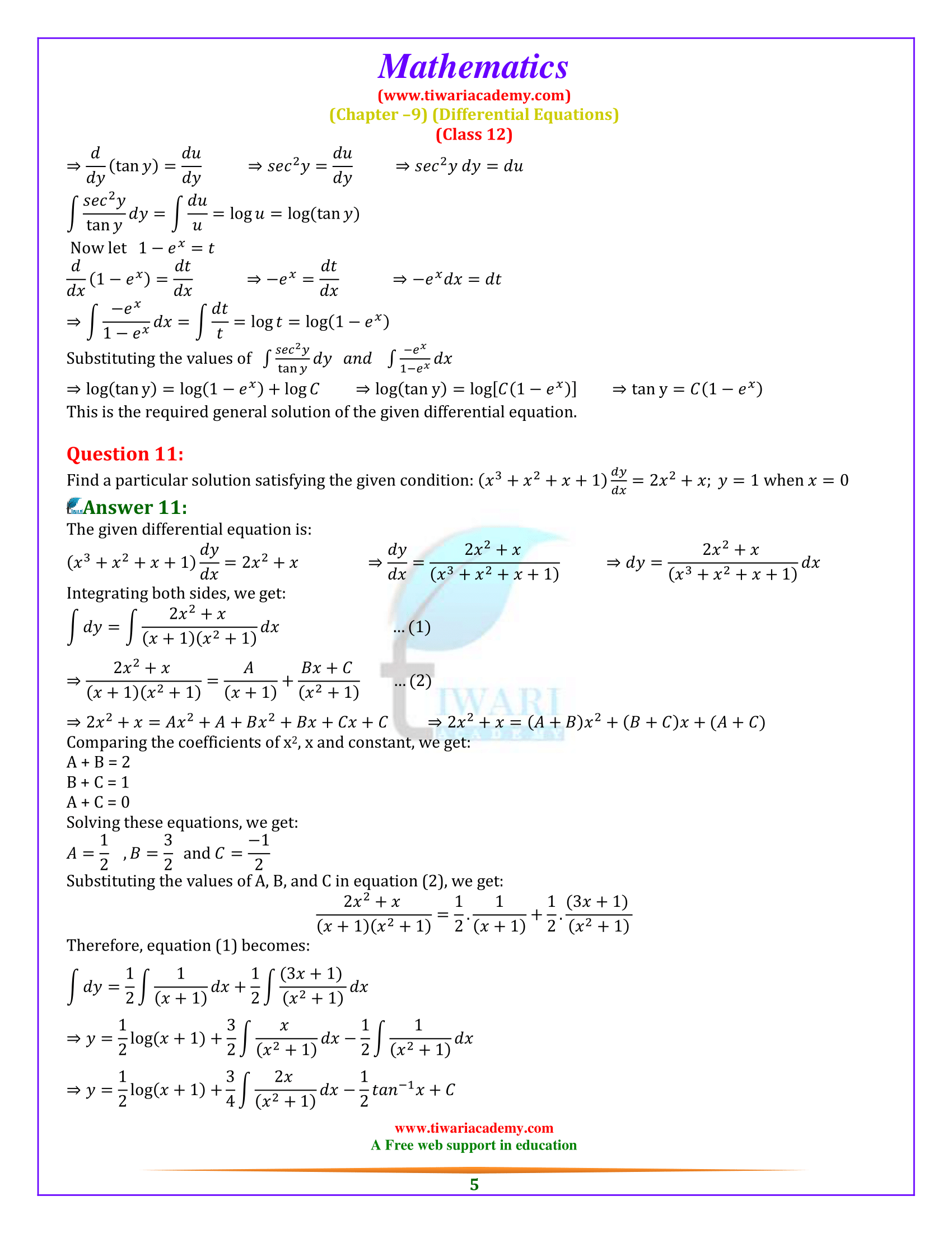 NCERT Solutions for Class 12 Maths Chapter 9 Exercise 9.4 in PDF form