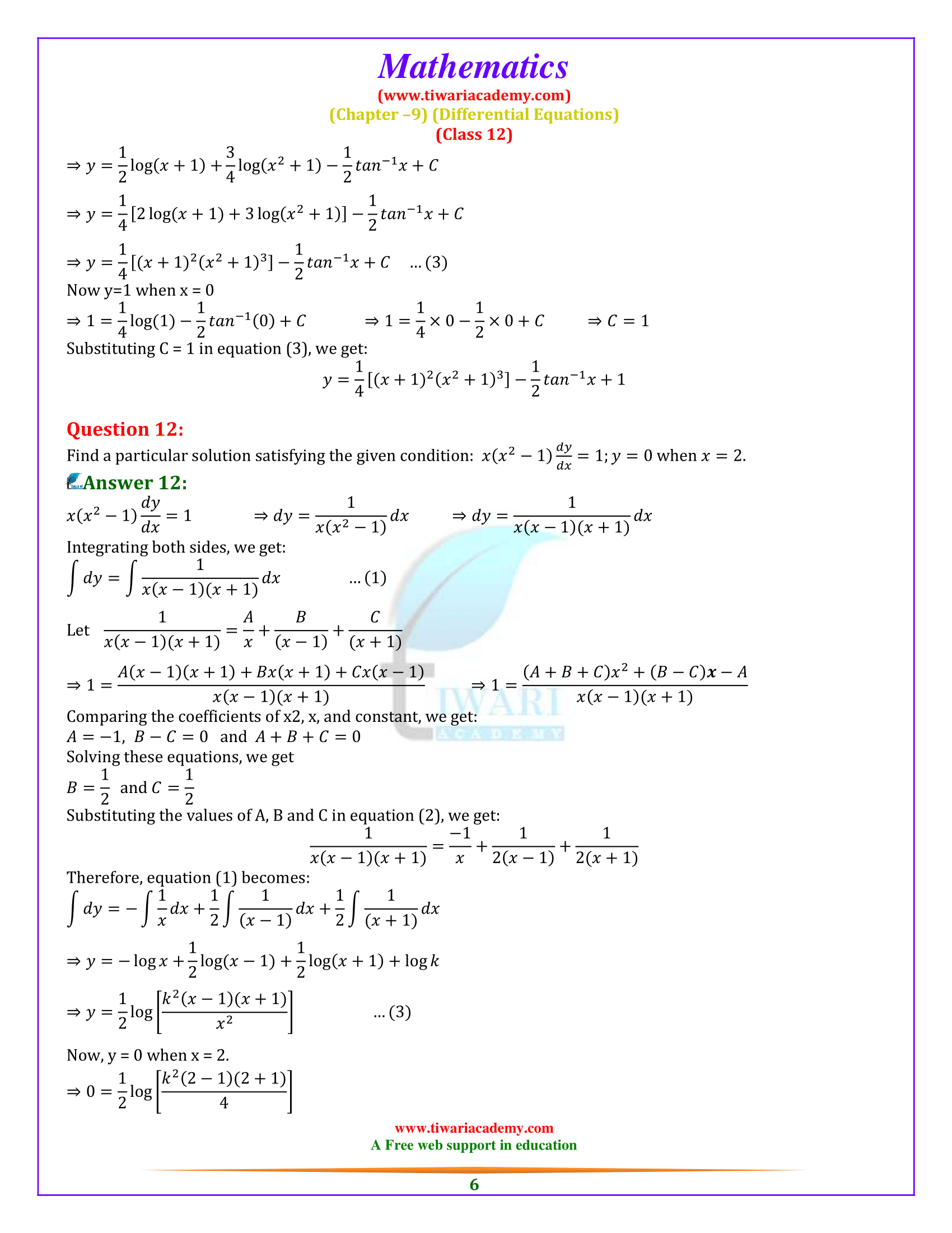NCERT Solutions for Class 12 Maths Chapter 9 Exercise 9.4 in PDF form