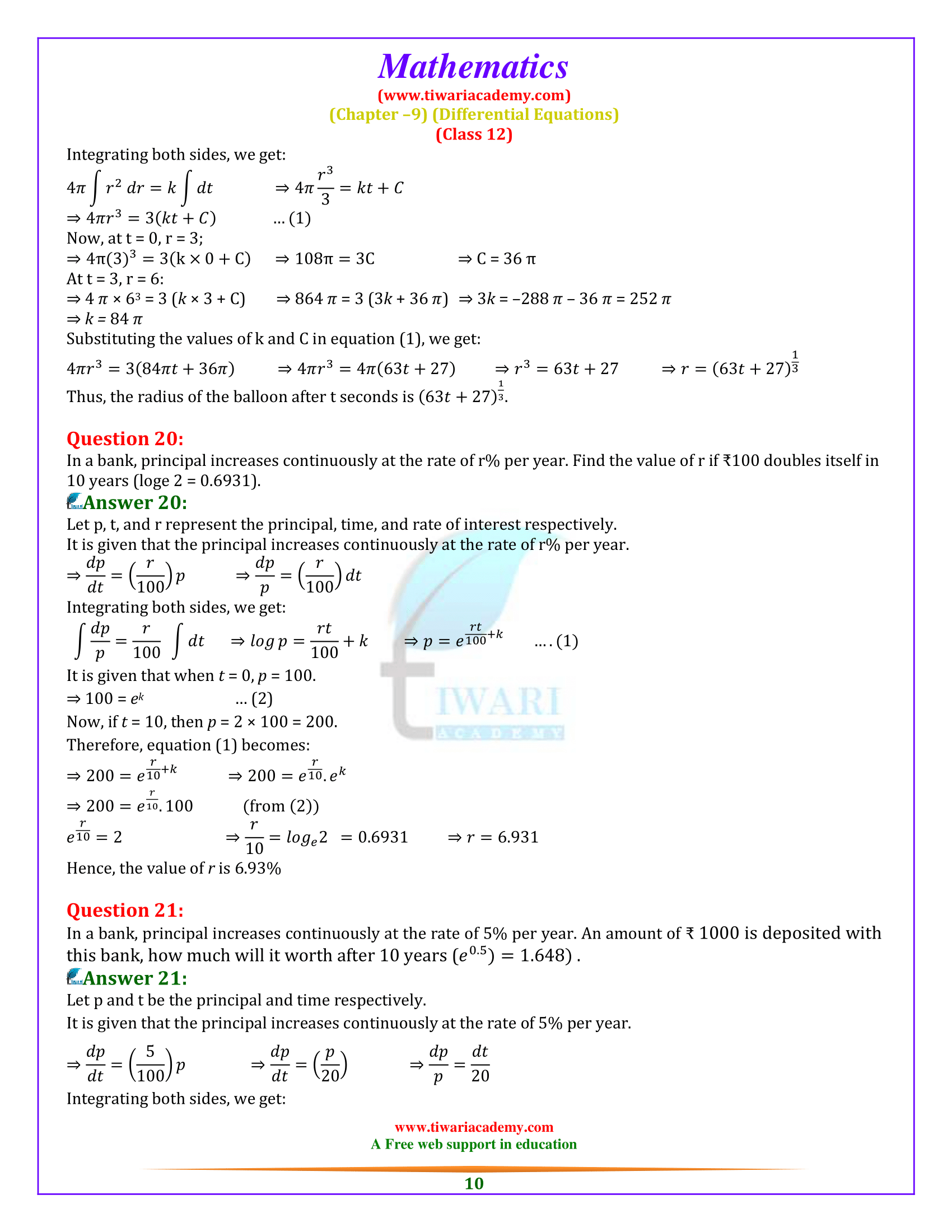 NCERT Solutions for Class 12 Maths Chapter 9 Exercise 9.4 in PDF form