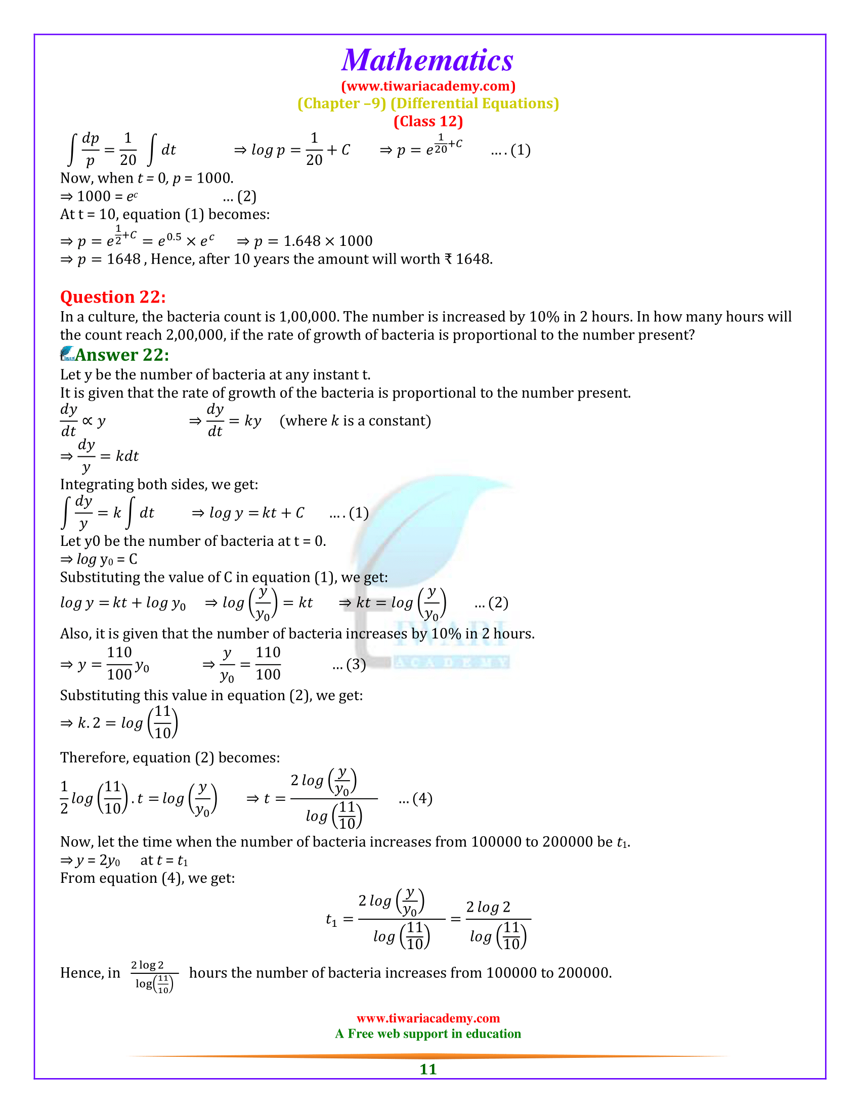 NCERT Solutions for Class 12 Maths Chapter 9 Exercise 9.4 in PDF form