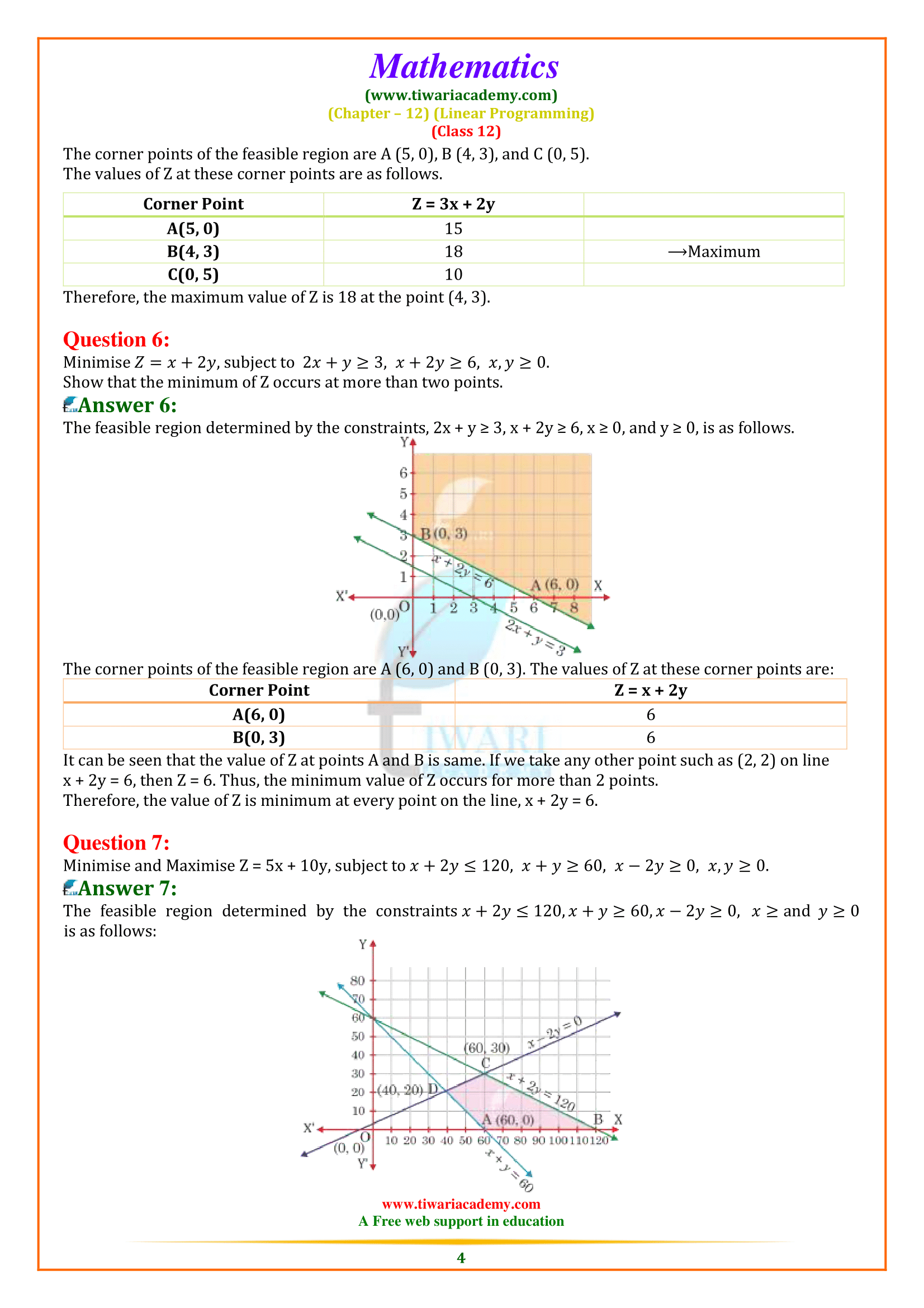 Class 12 Maths Chapter 12 Exercise 12.1 Solution in Hindi and English.