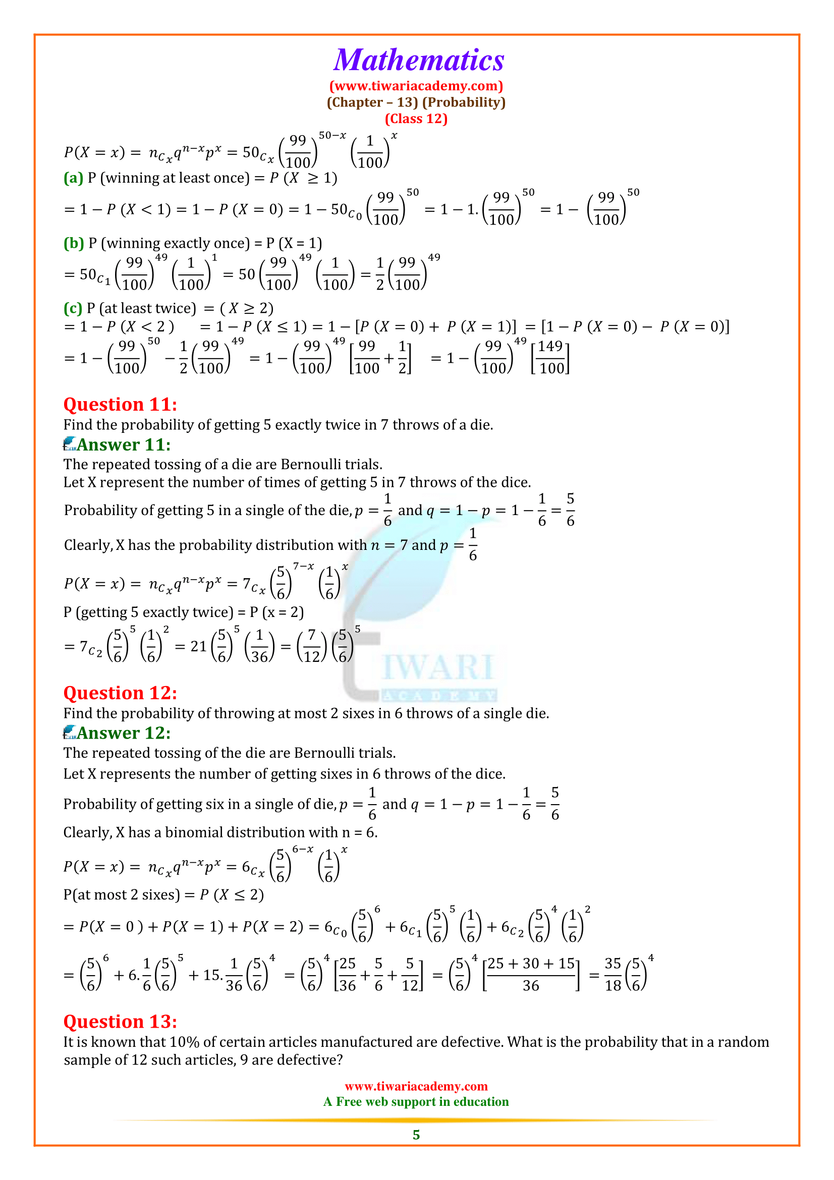 CBSE NCERT Solutions For Class 12 Maths Chapter 13 Exercise 13 5 cbse-ncert-solutions-for-class-12-maths-chapter-13-exercise-13-5