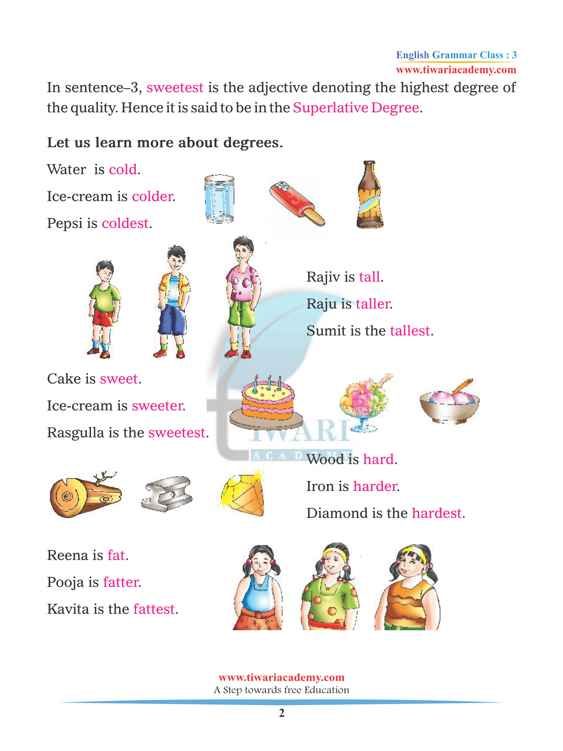 Class 3 English Grammar Chapter 16 Adjective and its uses in Sentence.