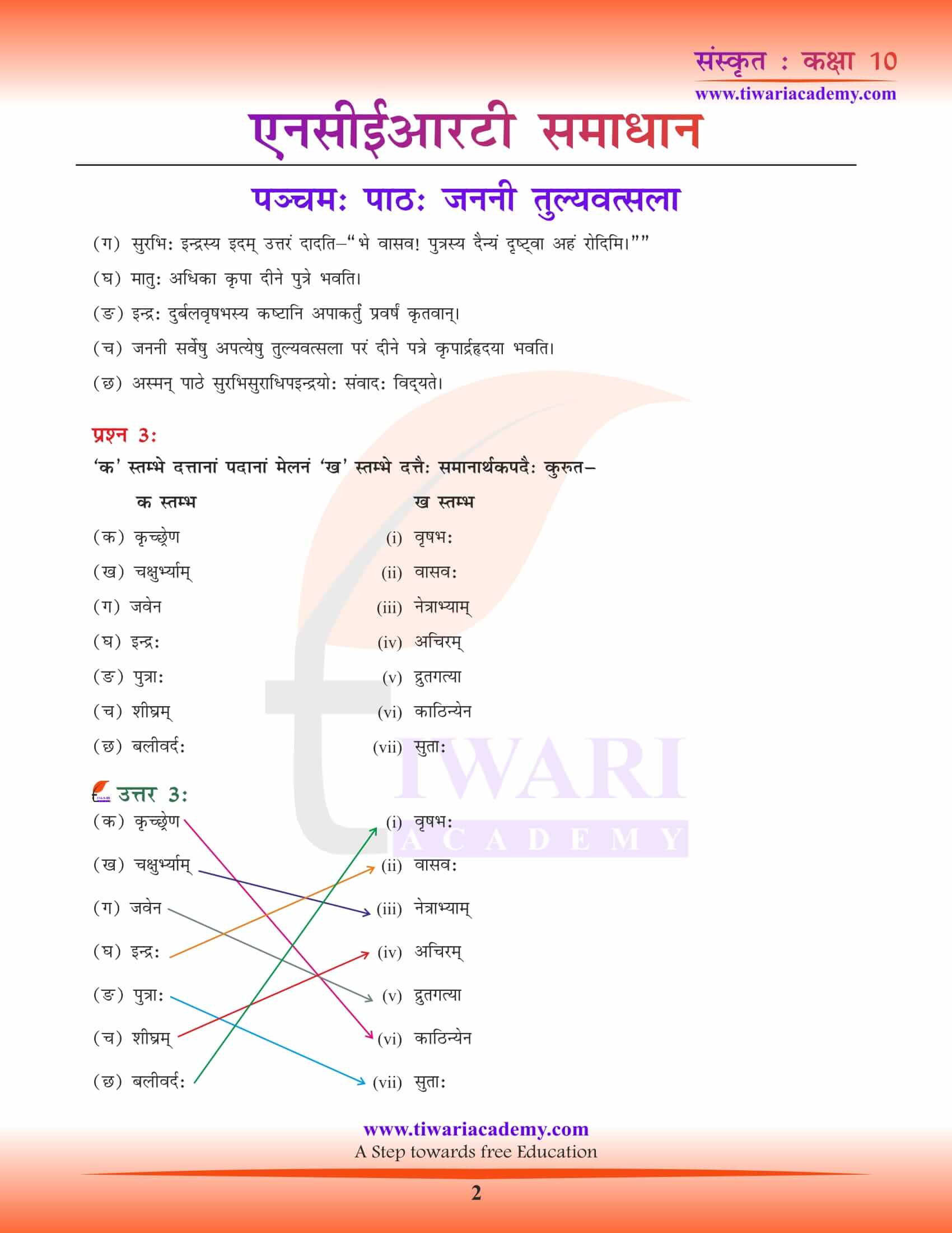 NCERT Solutions for Class 10 Sanskrit - Shemushi (Session 2022-2023).