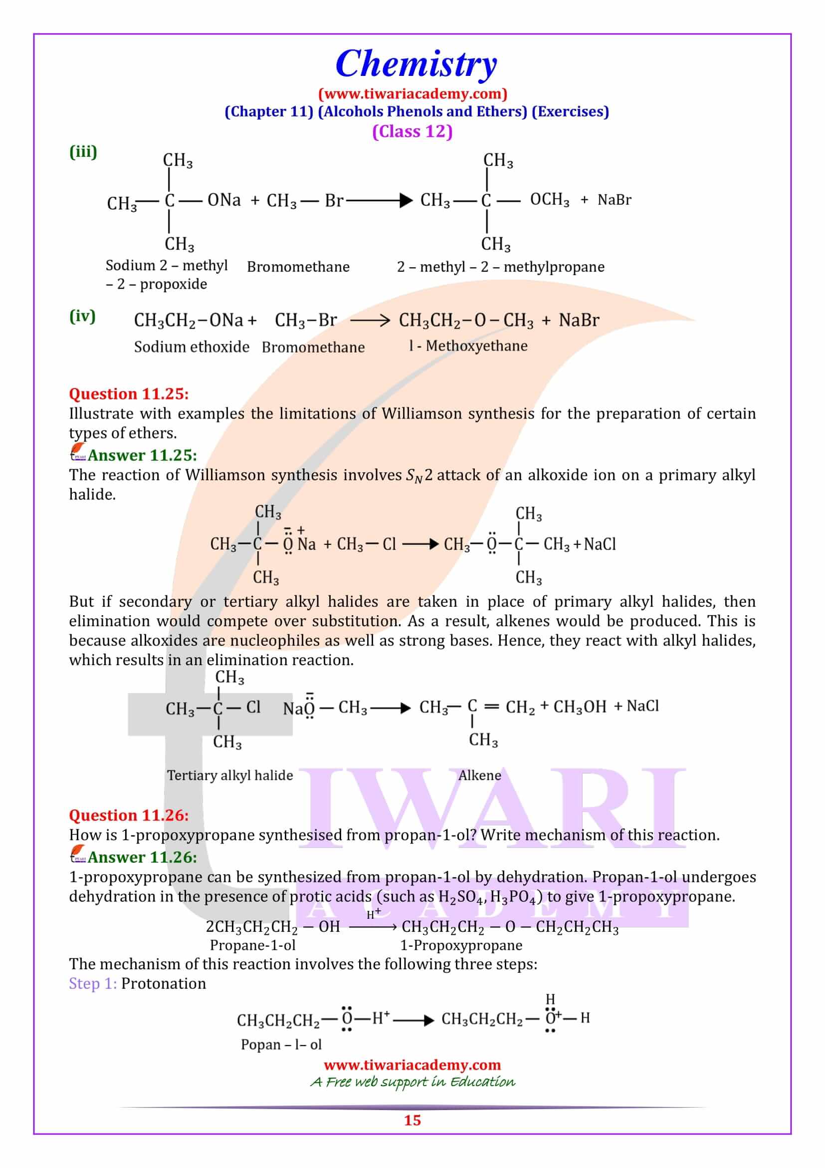 NCERT Solutions for Class 12 Chemistry Chapter 11 Alcohol Phenol Ether NCERT Solutions for Class 12 Chemistry Chapter 11 Alcohol Phenol Ether
