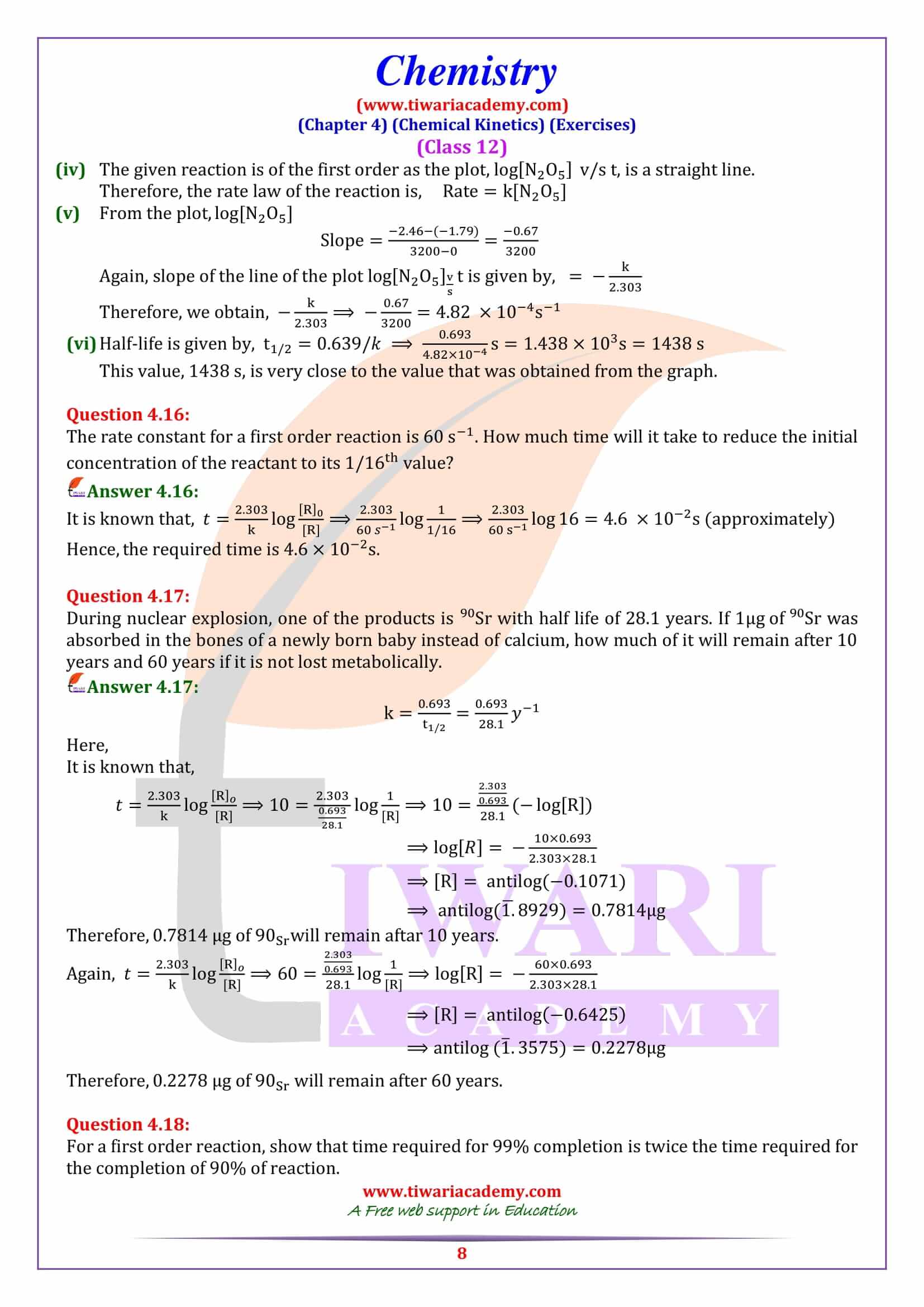 NCERT Solutions for Class 12 Chemistry Chapter 4 in Hindi and English