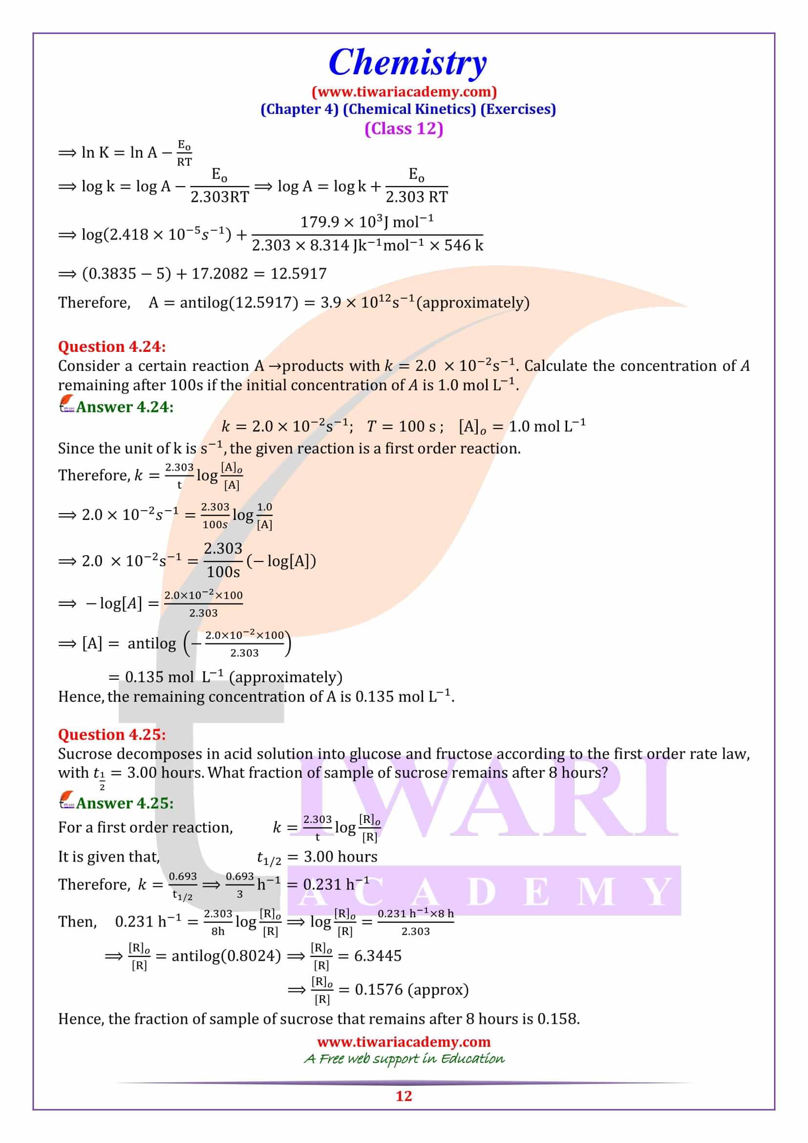 NCERT Solutions for Class 12 Chemistry Chapter 4 in Hindi and English NCERT Solutions for Class 12 Chemistry Chapter 4 in Hindi and English