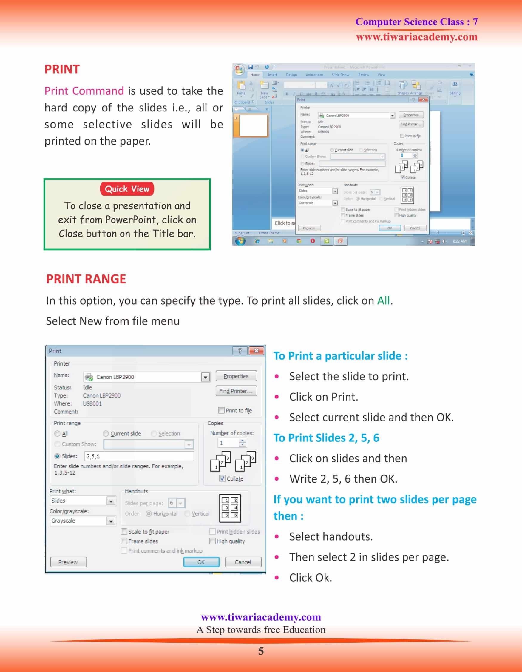 Class 7 Computer Science Chapter 3 Microsoft PowerPoint Class 7 Computer Science Chapter 3 Microsoft PowerPoint