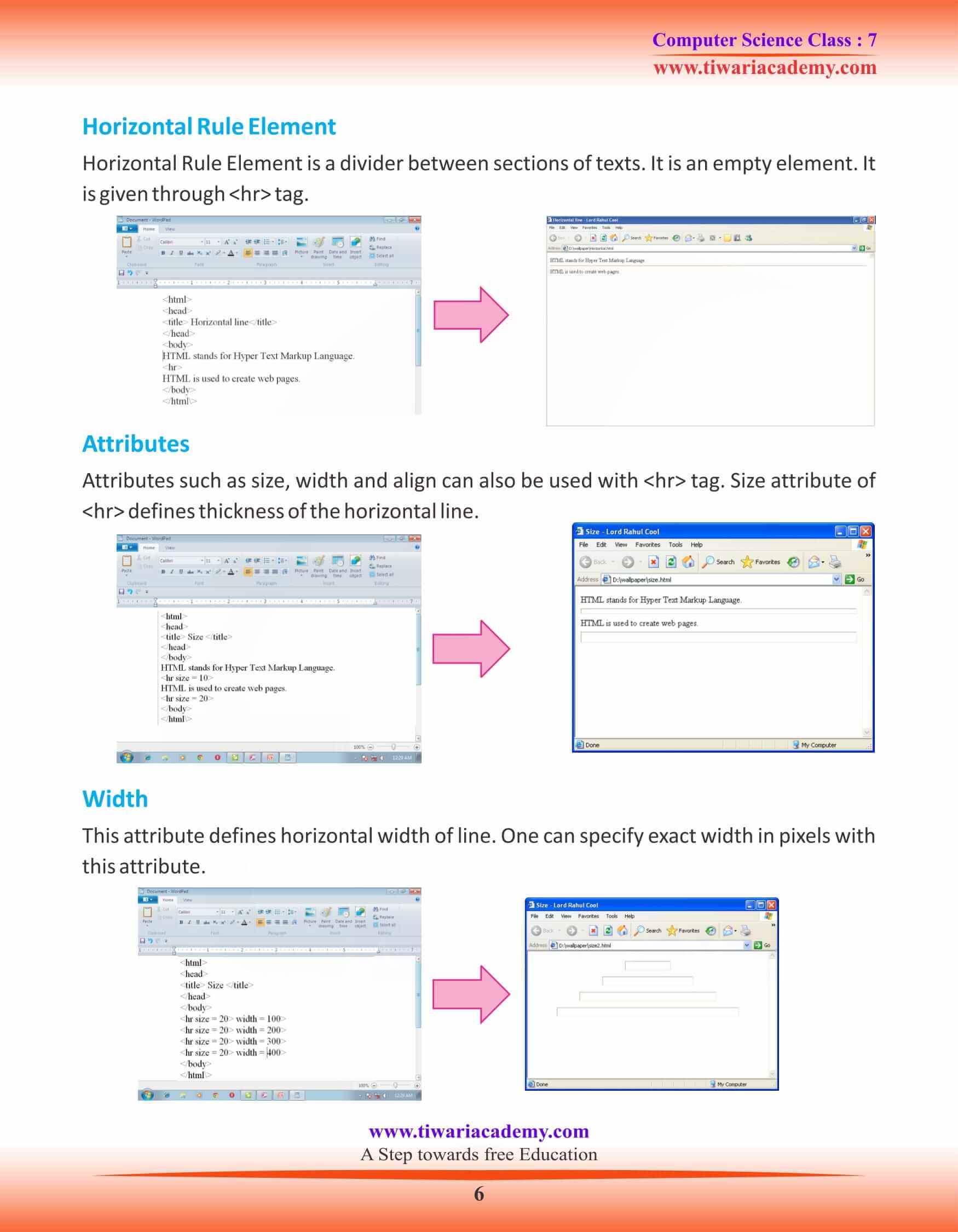 Class 7 Computer Science Chapter 8 Introduction to HTML Class 7 Computer Science Chapter 8 Introduction to HTML