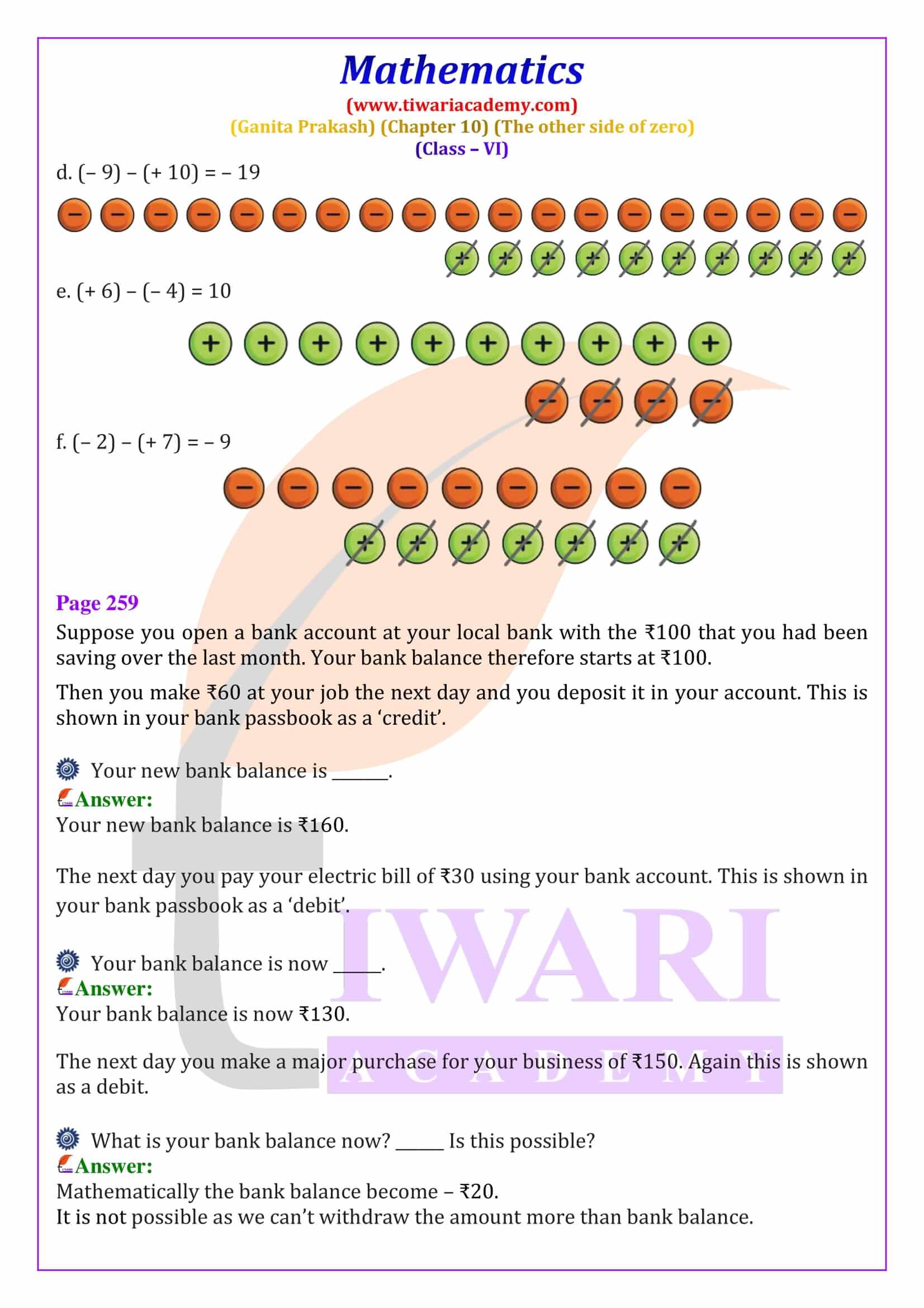Class 6 Maths Ganita Prakash Chapter 10 Integers | Explanation & Tips
