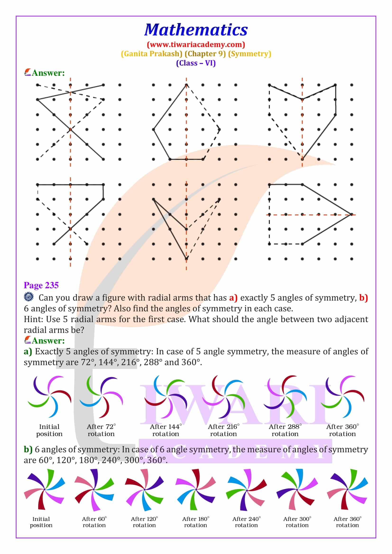 Class 6 Maths Chapter 9 Symmetry Solutions | Ganita Prakash
