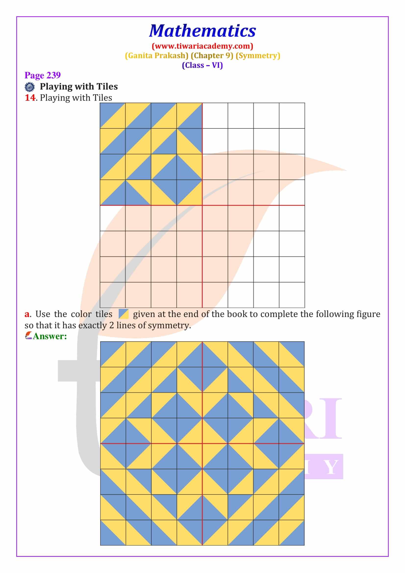 Class 6 Maths Chapter 9 Symmetry Solutions | Ganita Prakash